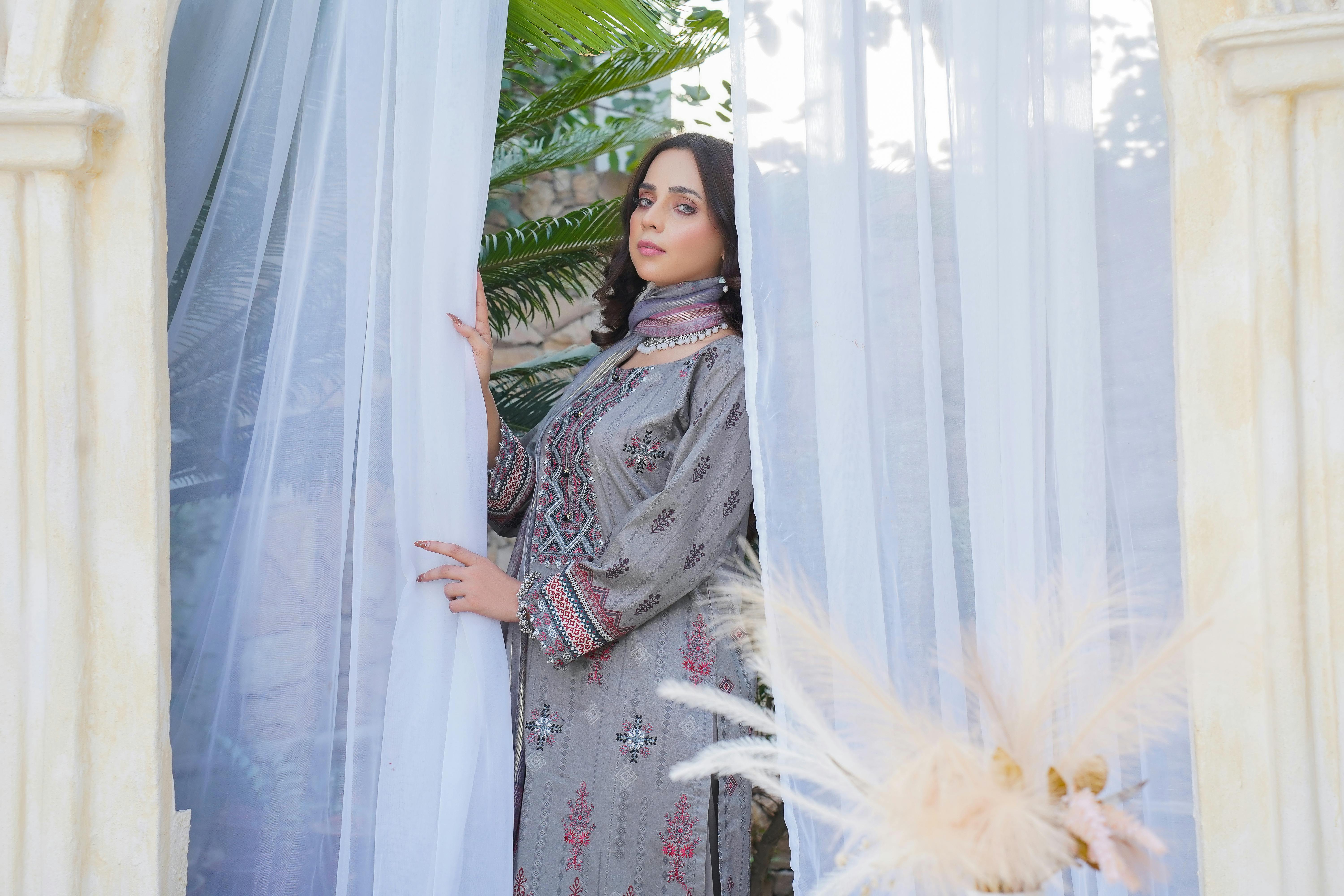 Elegant South Asian Fashion Model in Purple Shalwar Kameez · Free Stock ...