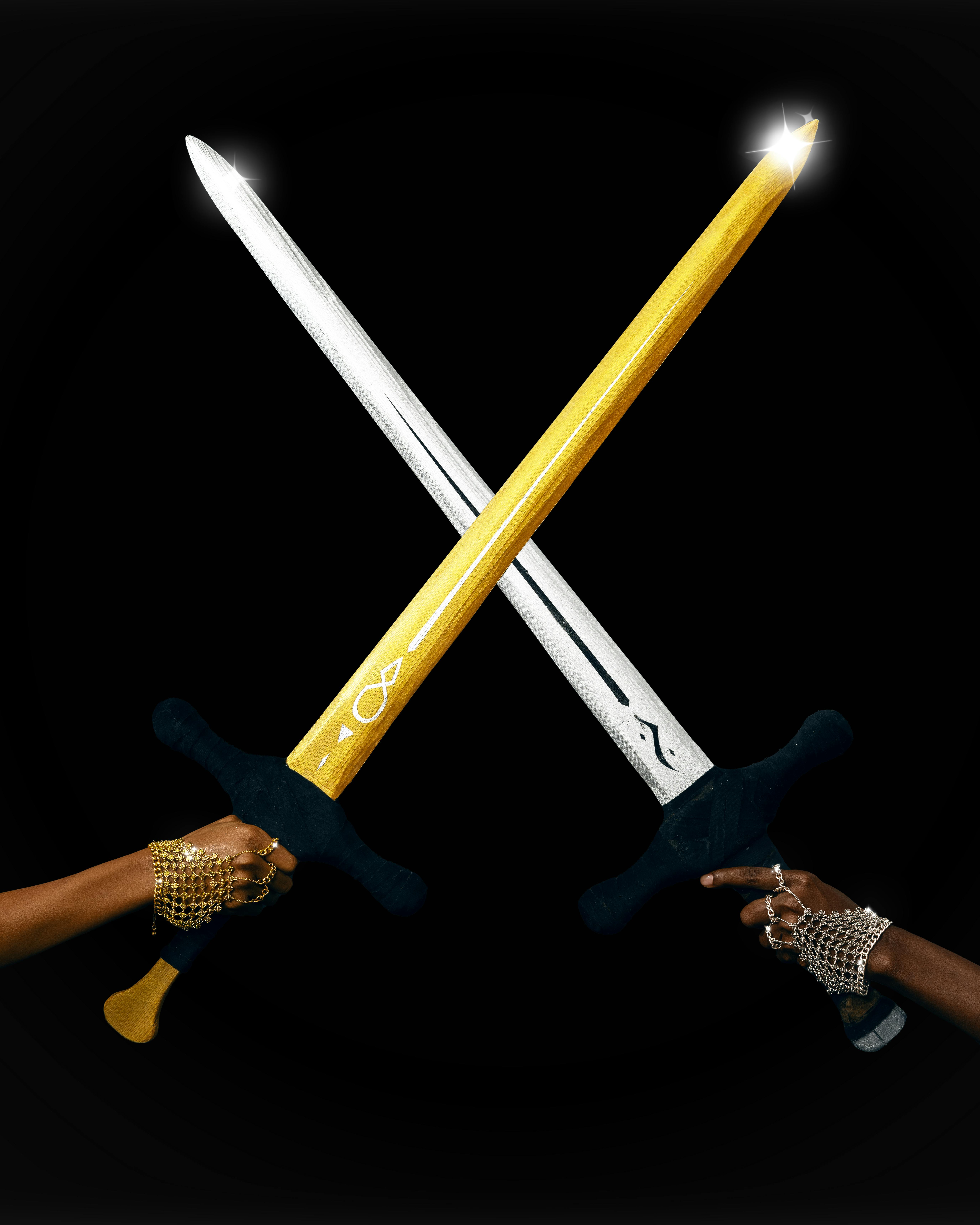 Dramatic Crossed Swords with Jewel Accents · Free Stock Photo