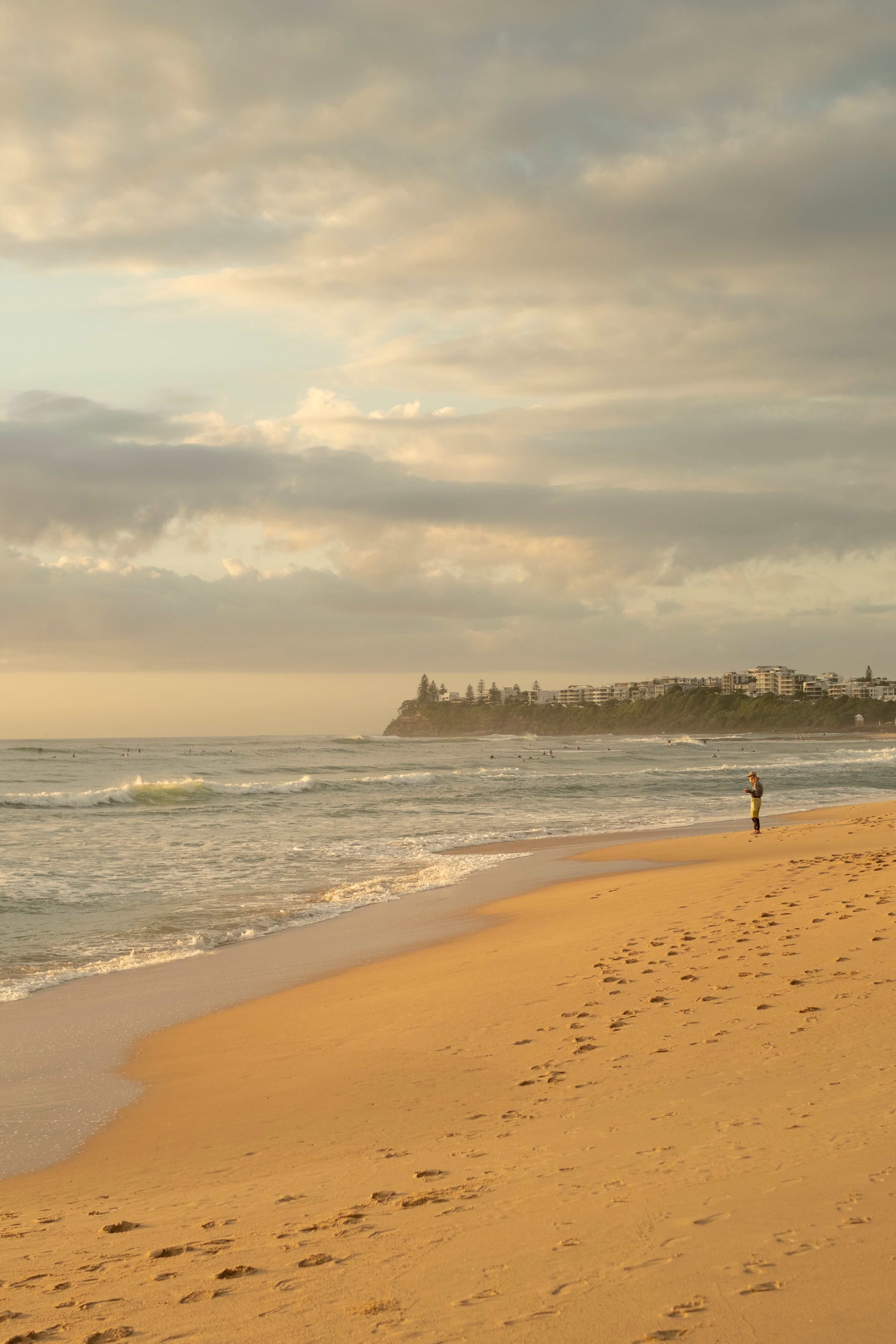 Sunlit Beach Scene at Sunrise on Sunshine Coast · Free Stock Photo