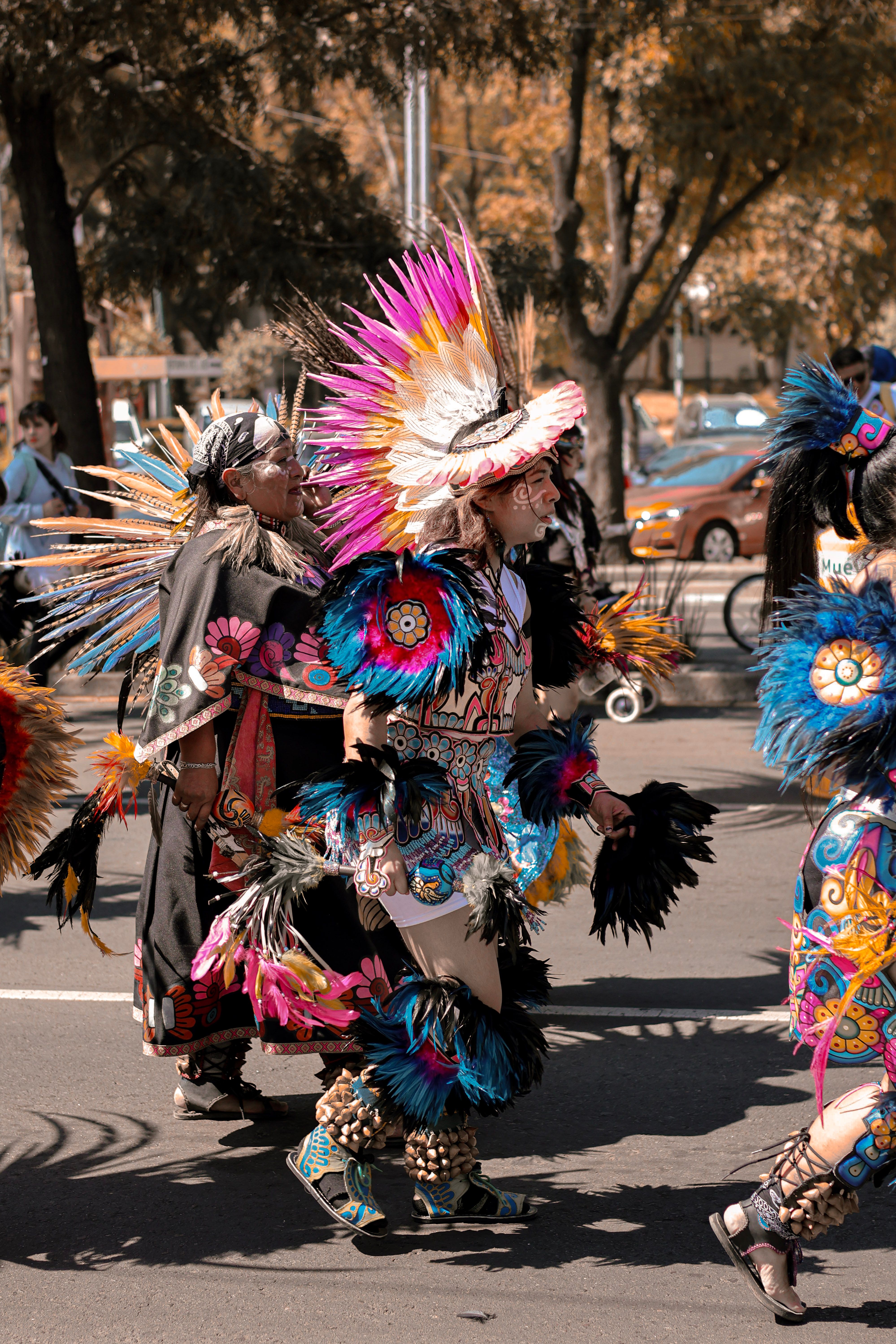 Traditional Dance Parade in Vibrant Costumes · Free Stock Photo