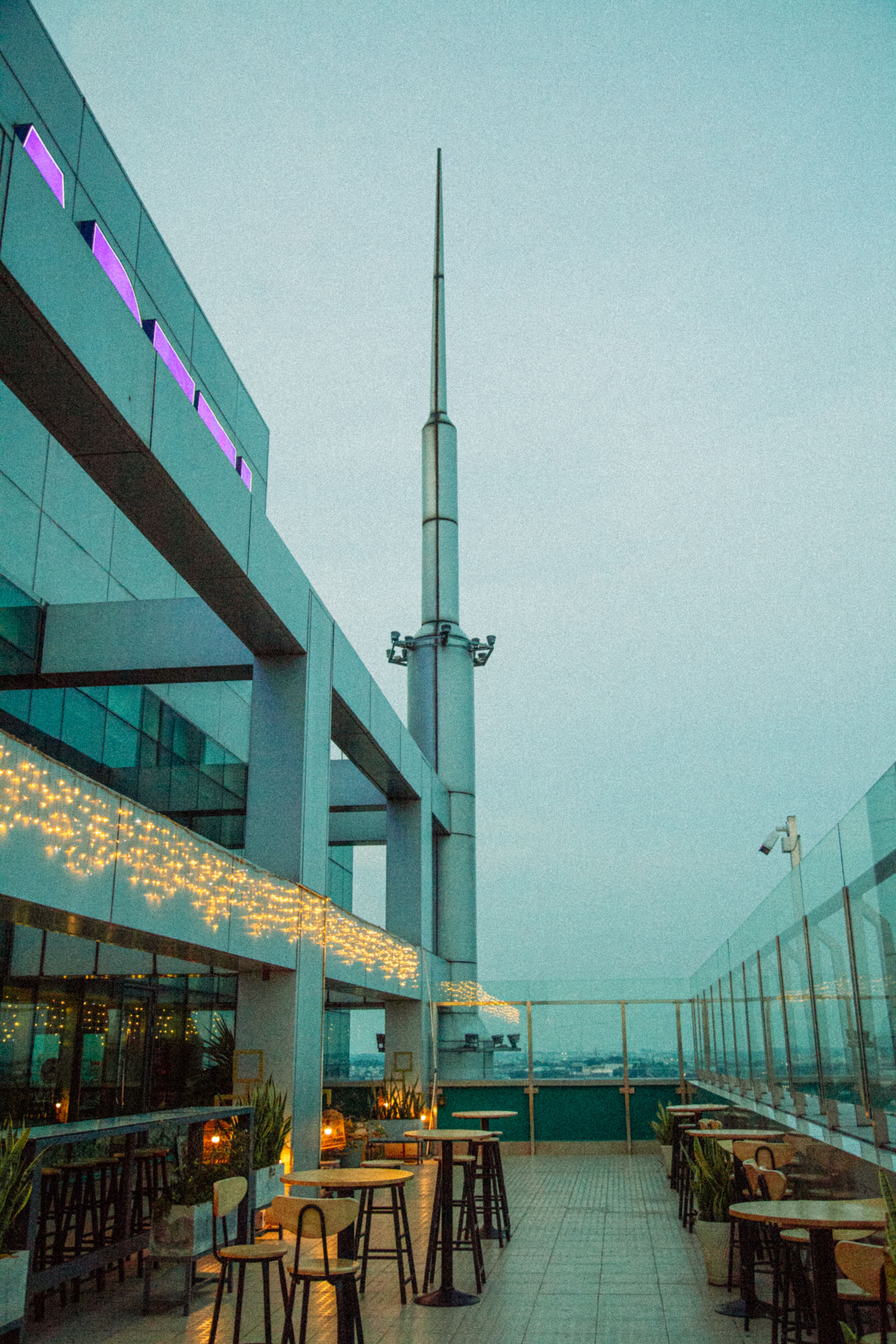 Skyline View from Modern Rooftop Bar · Free Stock Photo