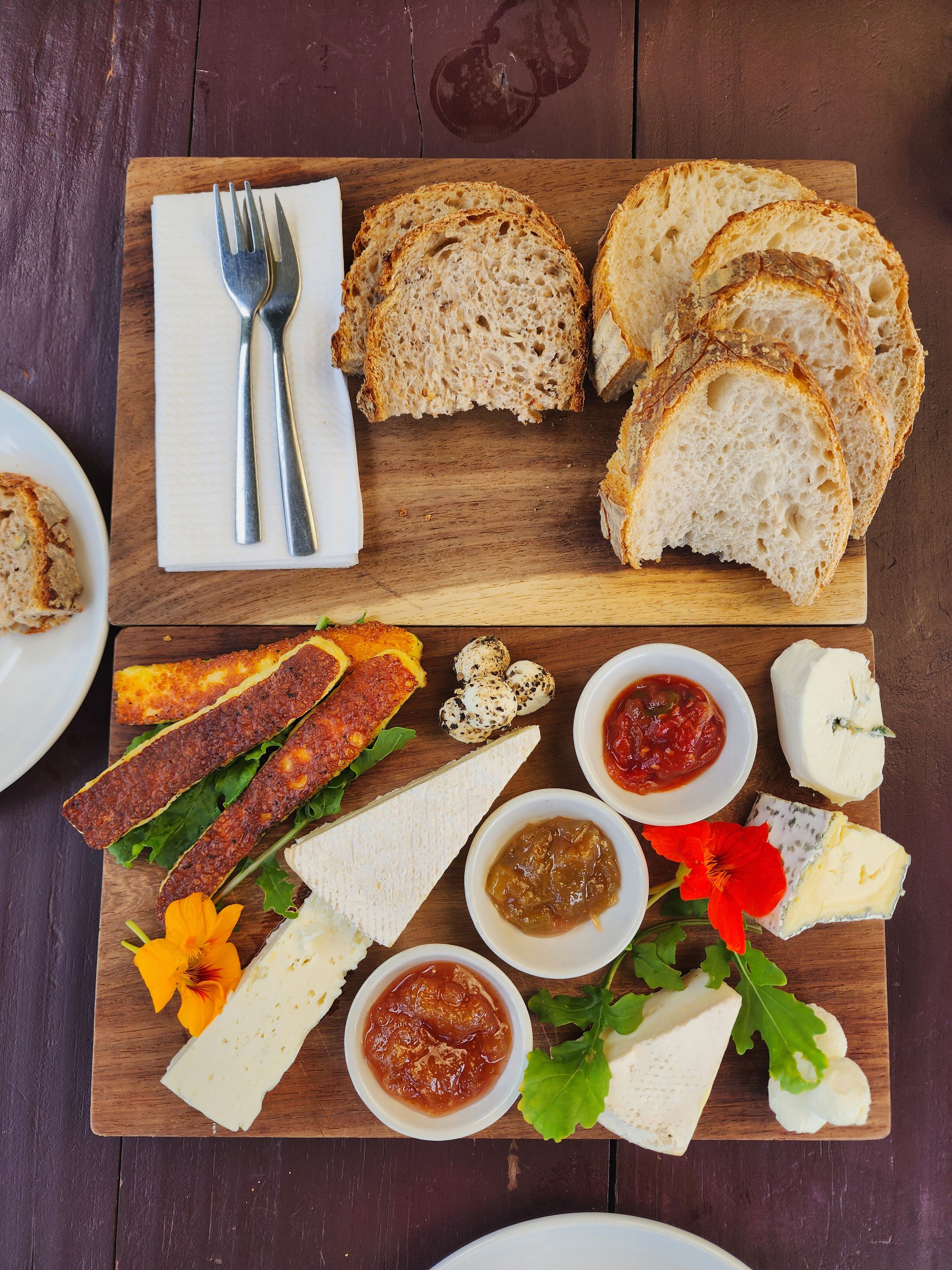 Gourmet Cheese and Bread Platter with Jams · Free Stock Photo