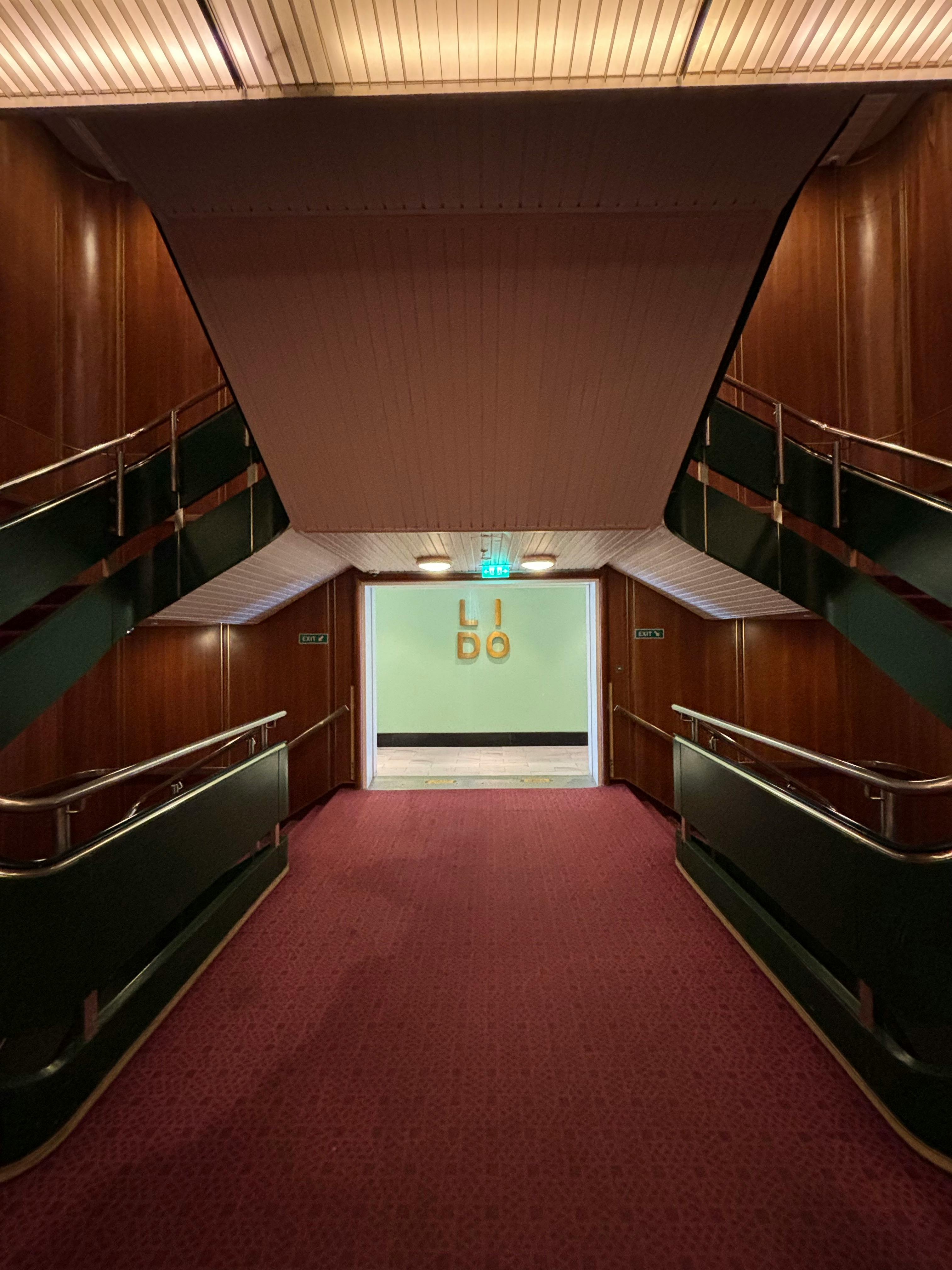 Luxurious Cruise Ship Interior with Lido Sign · Free Stock Photo