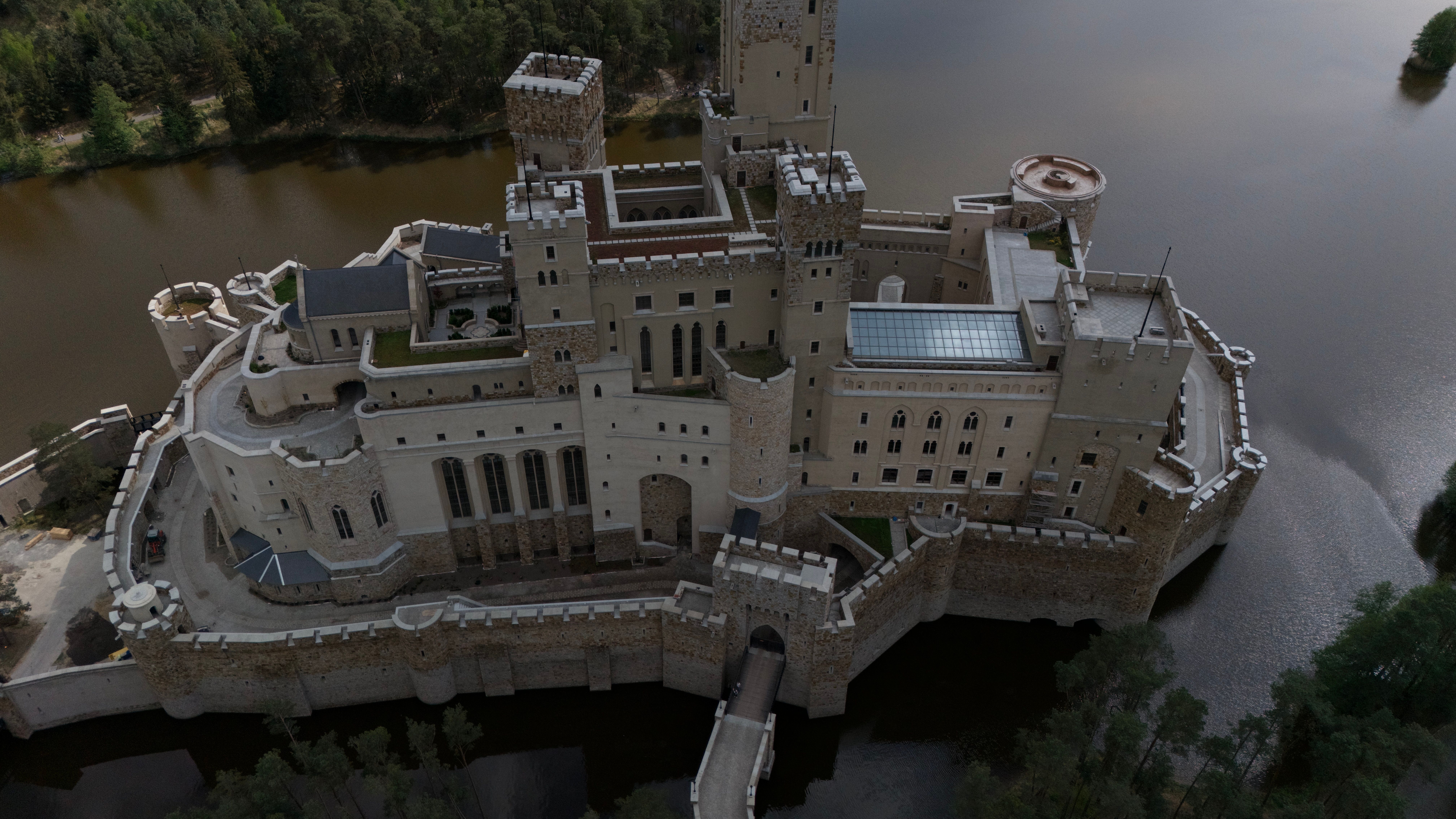 Aerial View of Historical Castle by River · Free Stock Photo