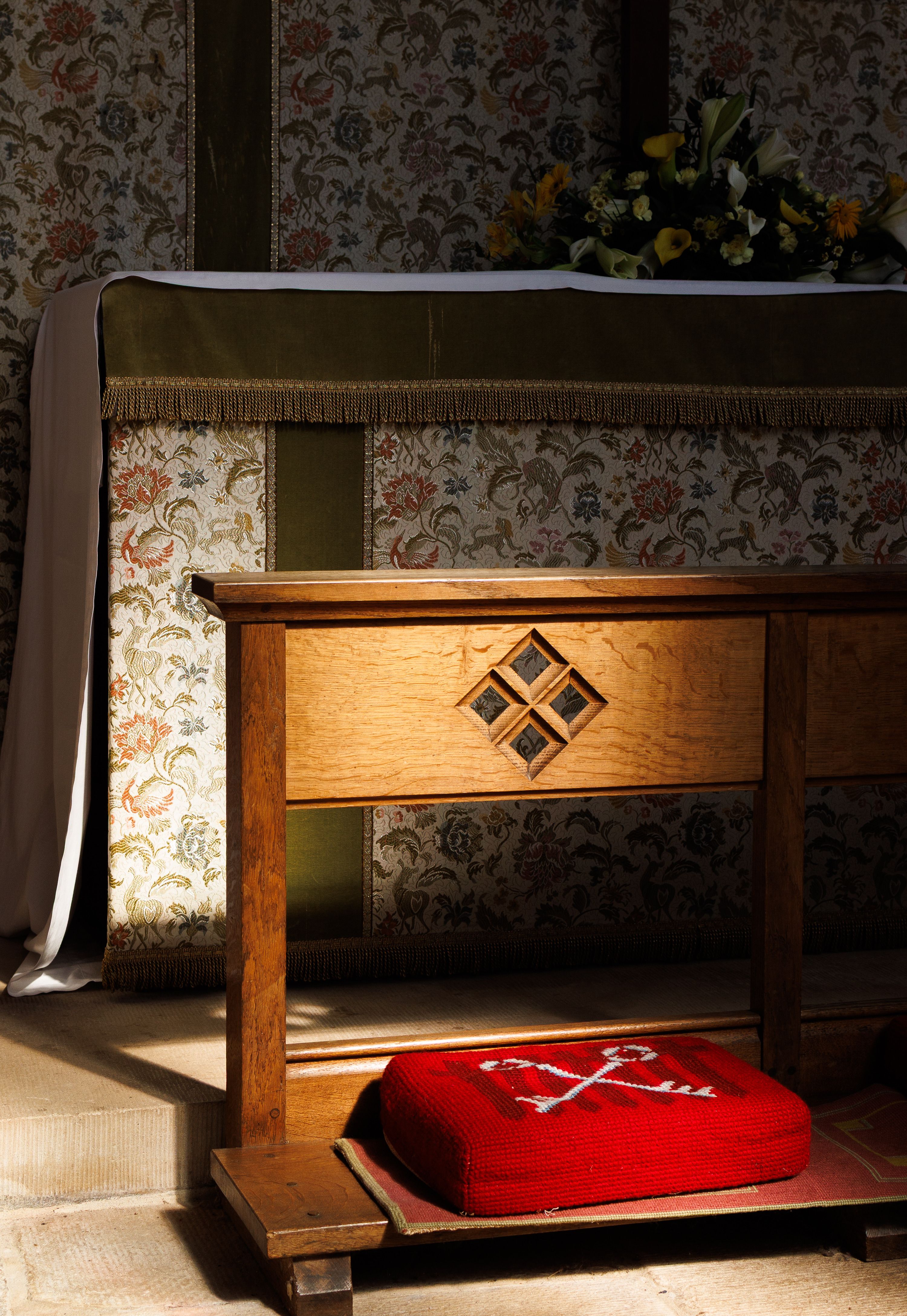 Beautiful Wooden Church Altar with Floral Design · Free Stock Photo