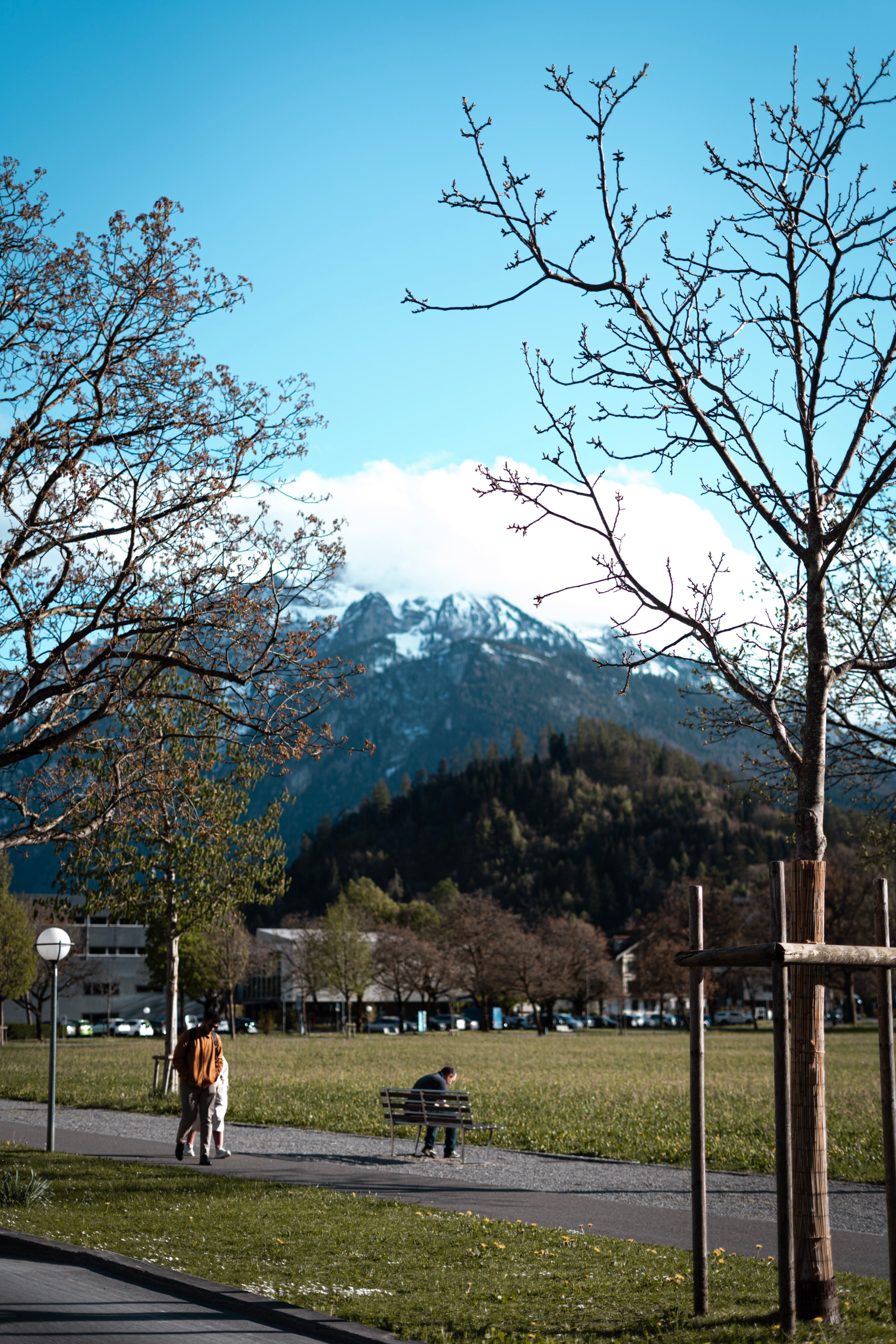 Scenic Swiss Alpine Landscape with People · Free Stock Photo