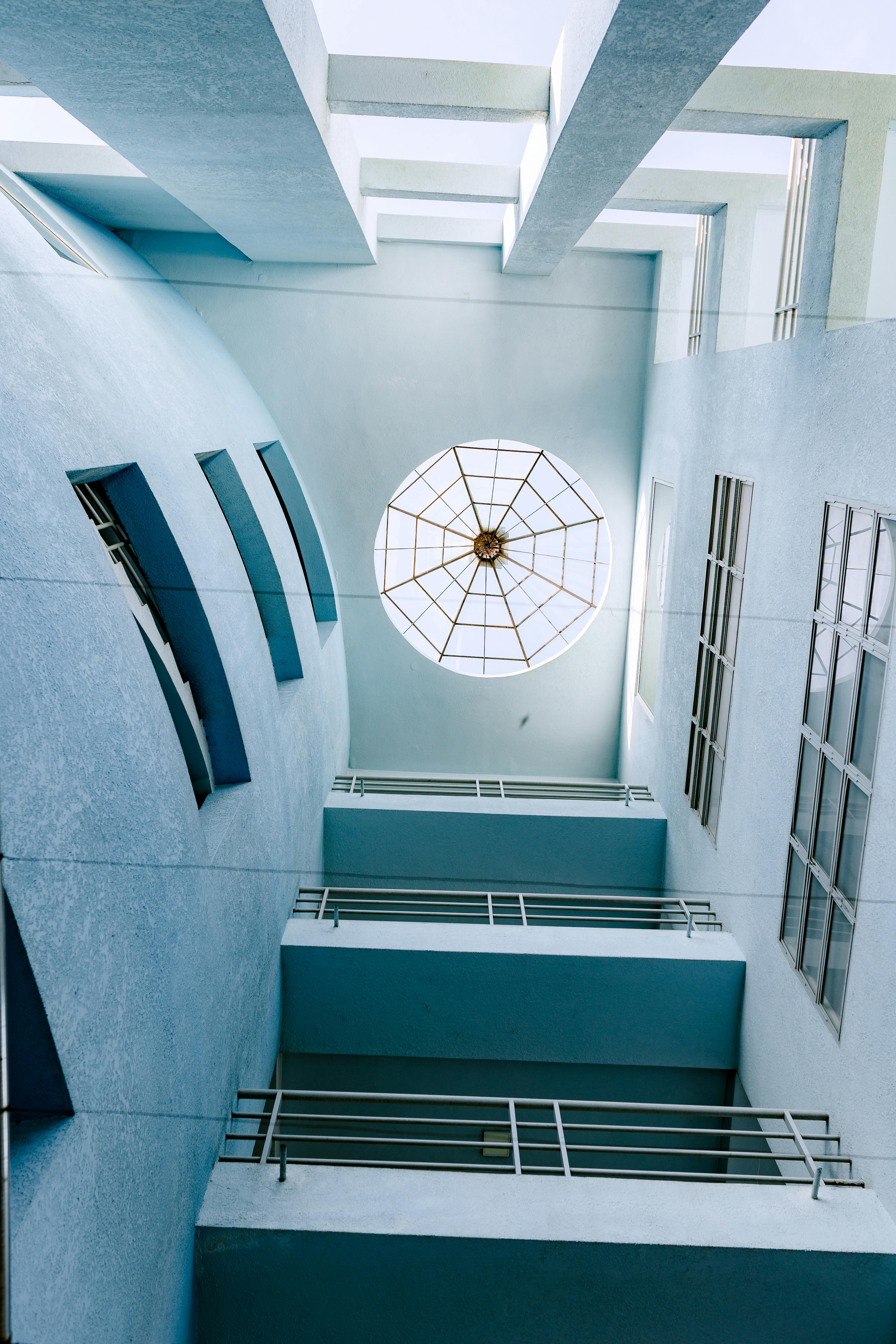 Architectural Interior with Geometric Skylight · Free Stock Photo