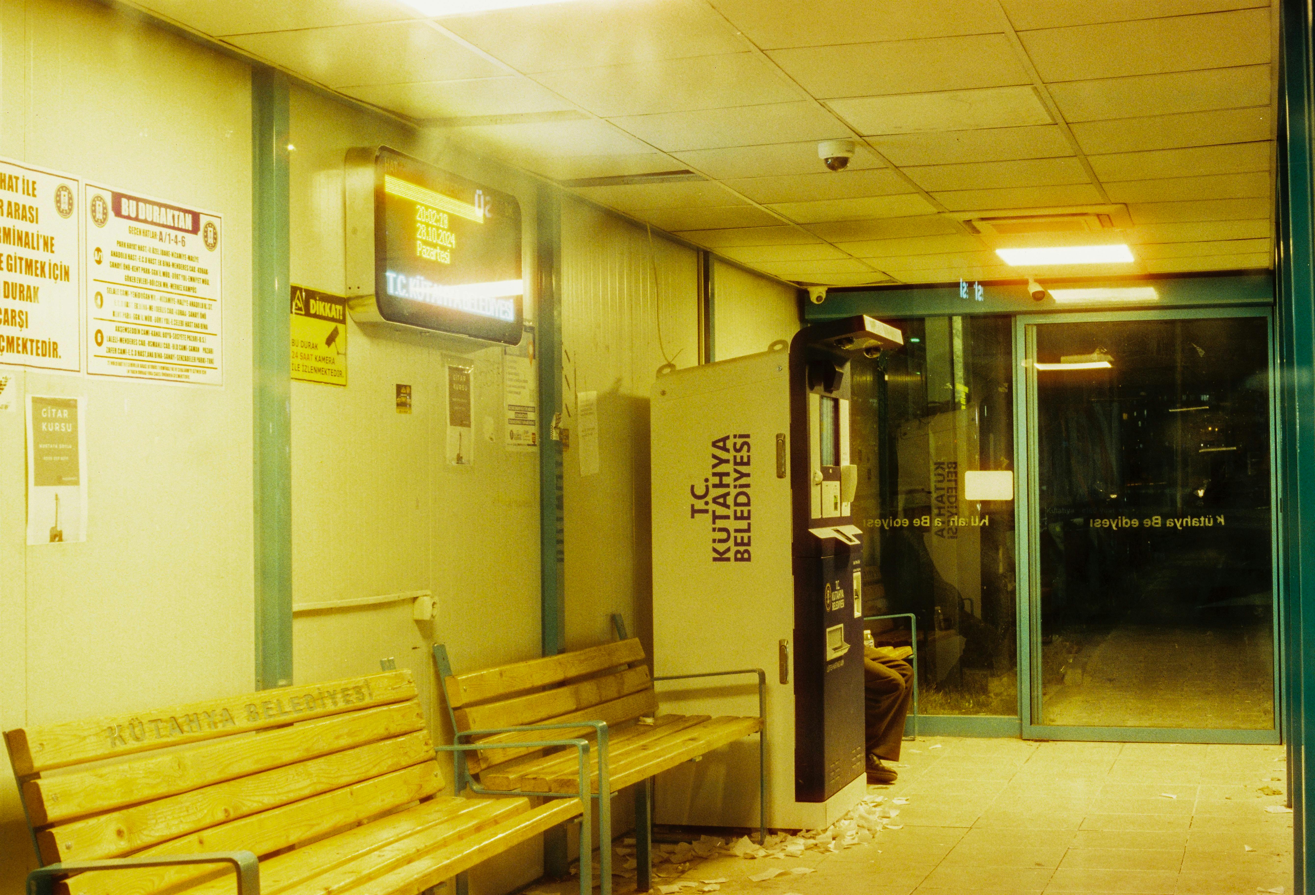 Empty Urban Transit Waiting Area at Night · Free Stock Photo