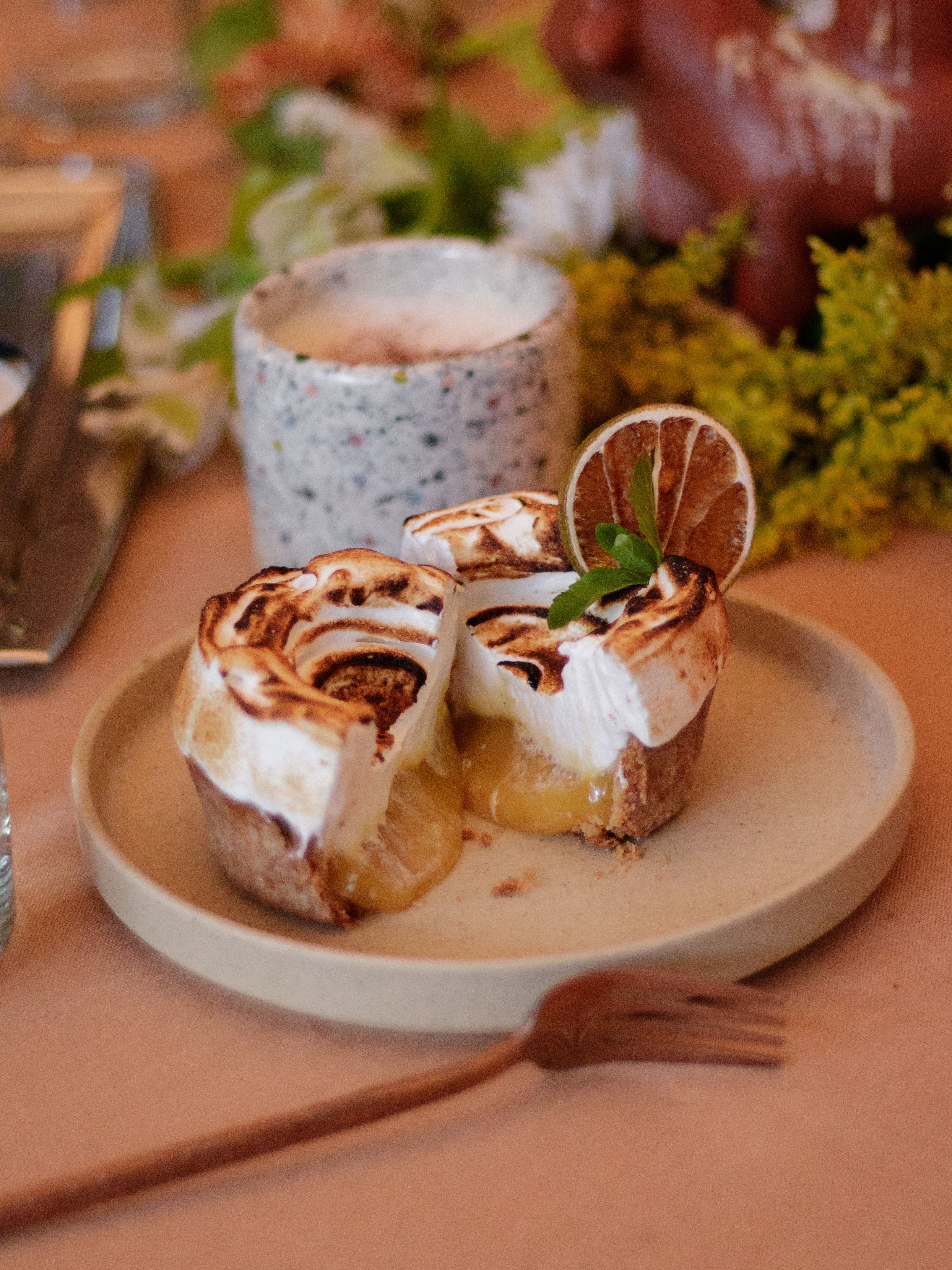 Gourmet Lemon Meringue Tart with Citrus Decor · Free Stock Photo