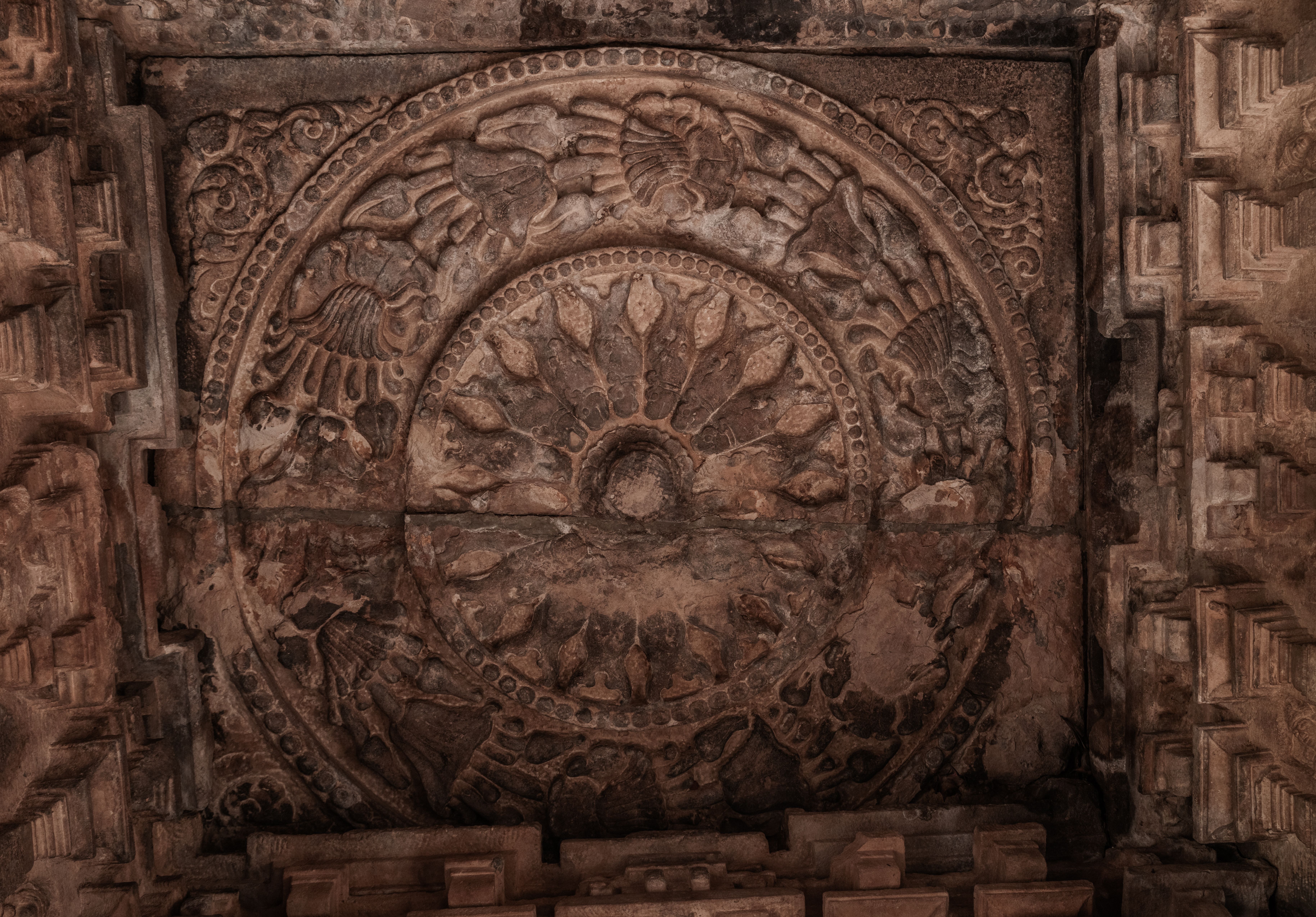 Ornate Carved Ceiling in Ancient Temple · Free Stock Photo