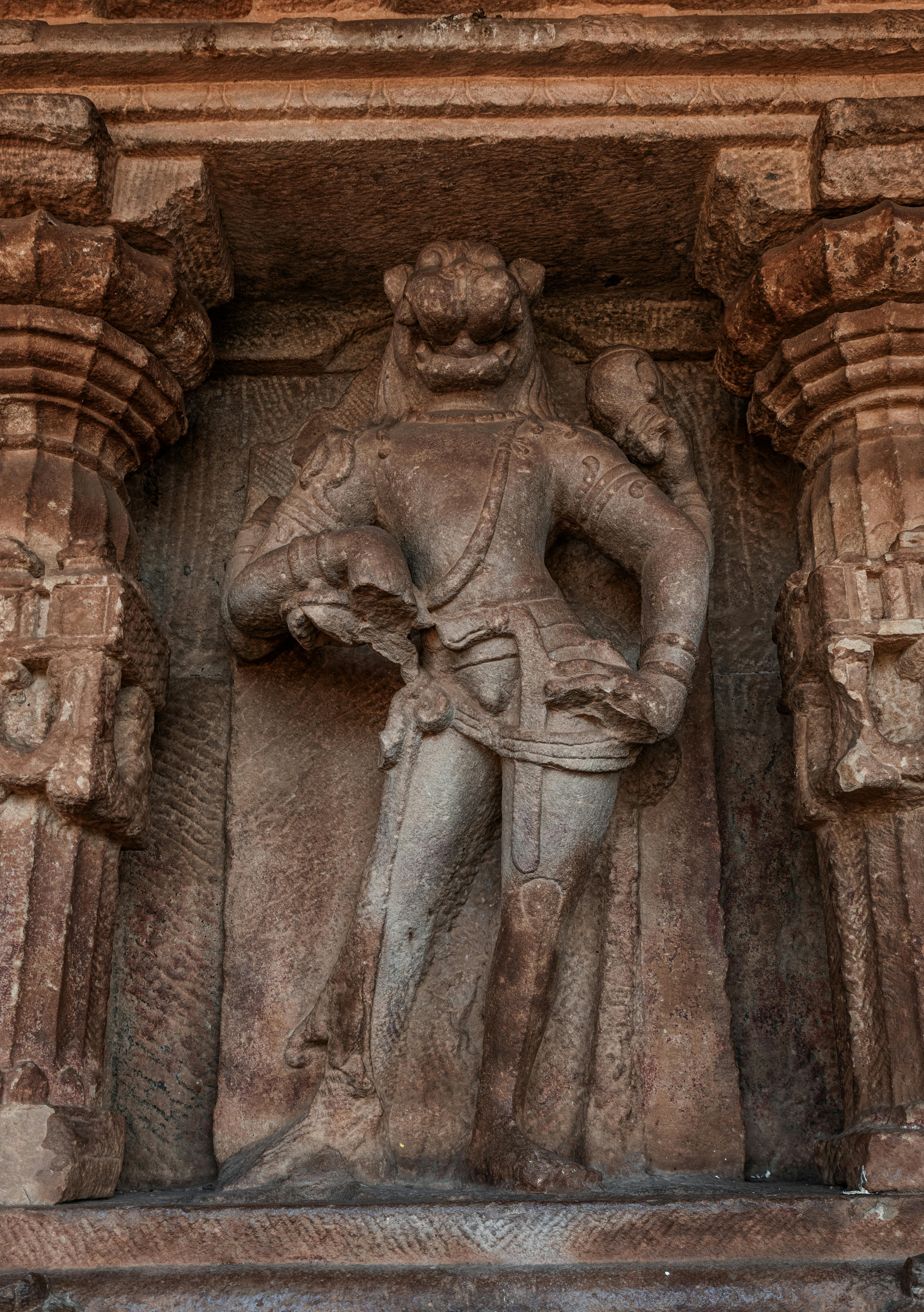 Intricate Narasimha Carving at Aihole Temple · Free Stock Photo
