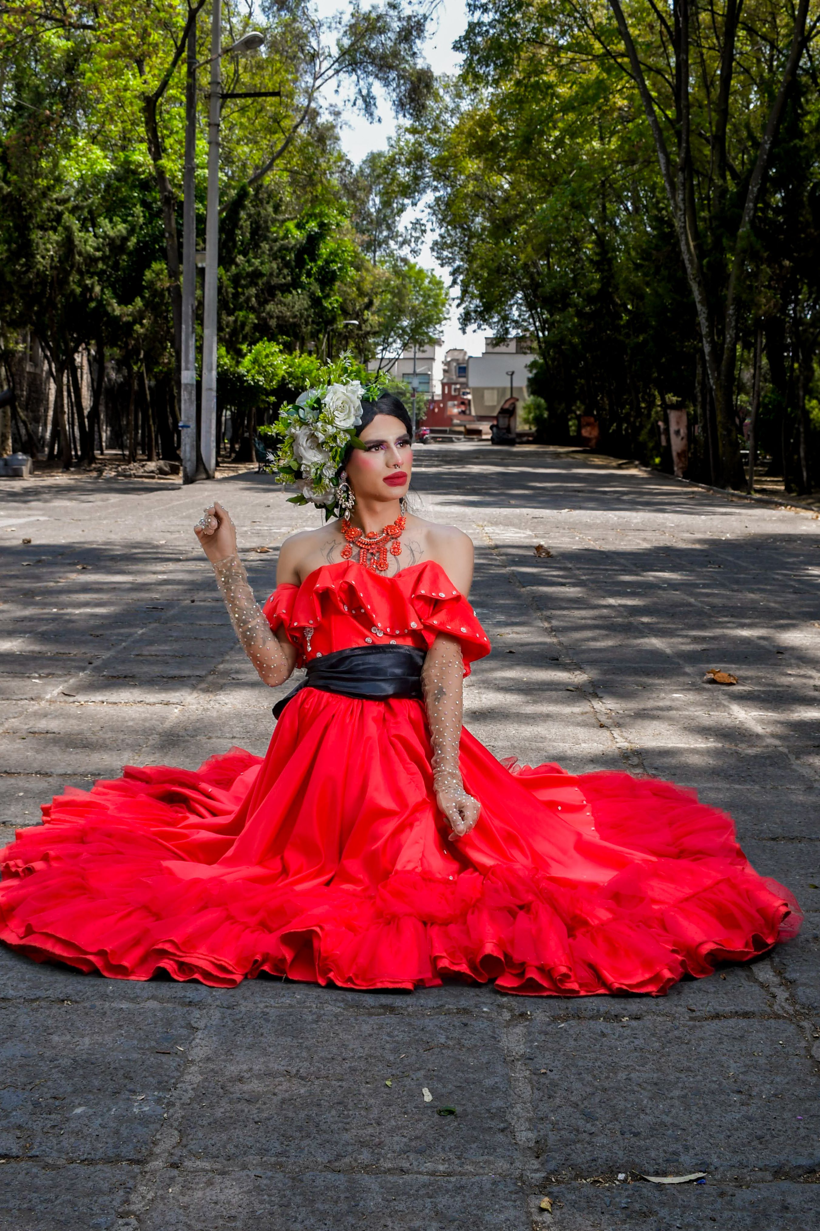 Woman in Pollera a Traditional One Piece Skirt and Matching Blouse ...