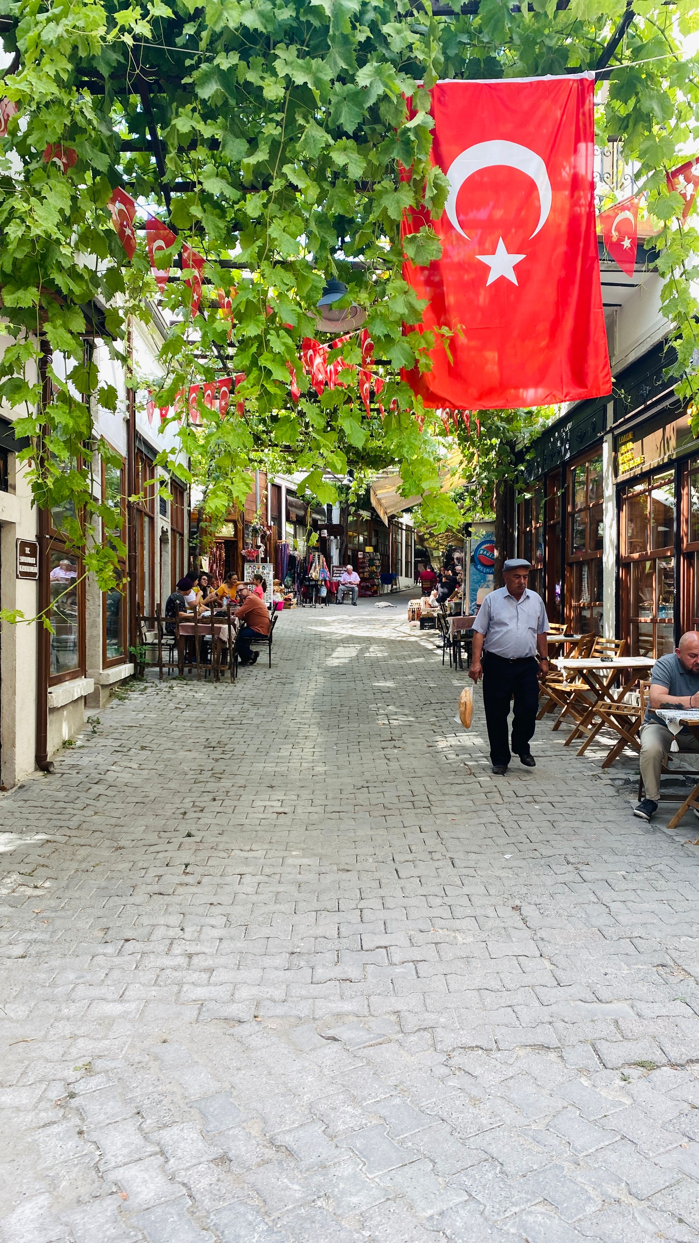 Charming Street Scene with Turkish Flag in Turkey · Free Stock Photo