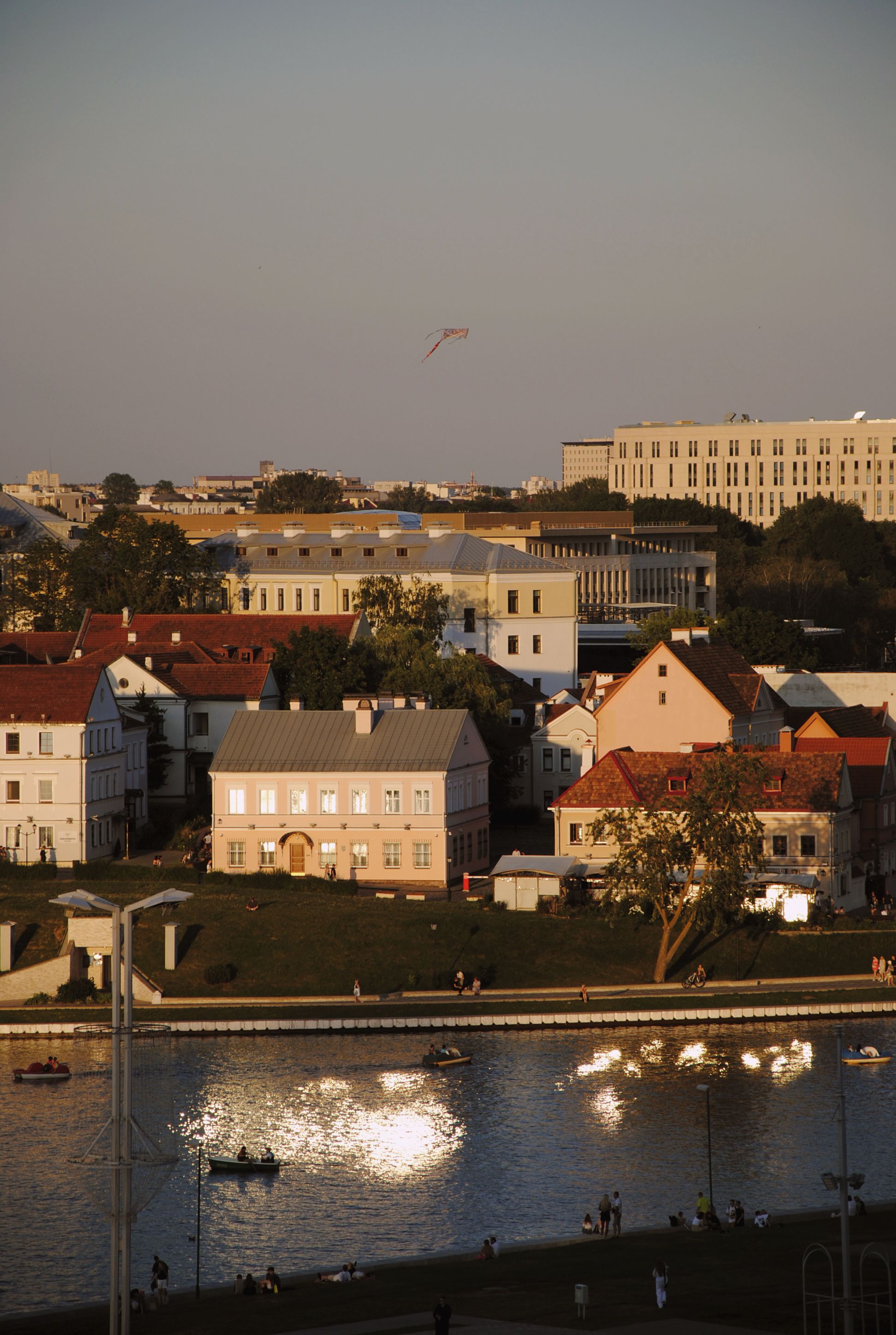 Scenic View of Minsk's Riverside Architecture in Evening Light · Free ...