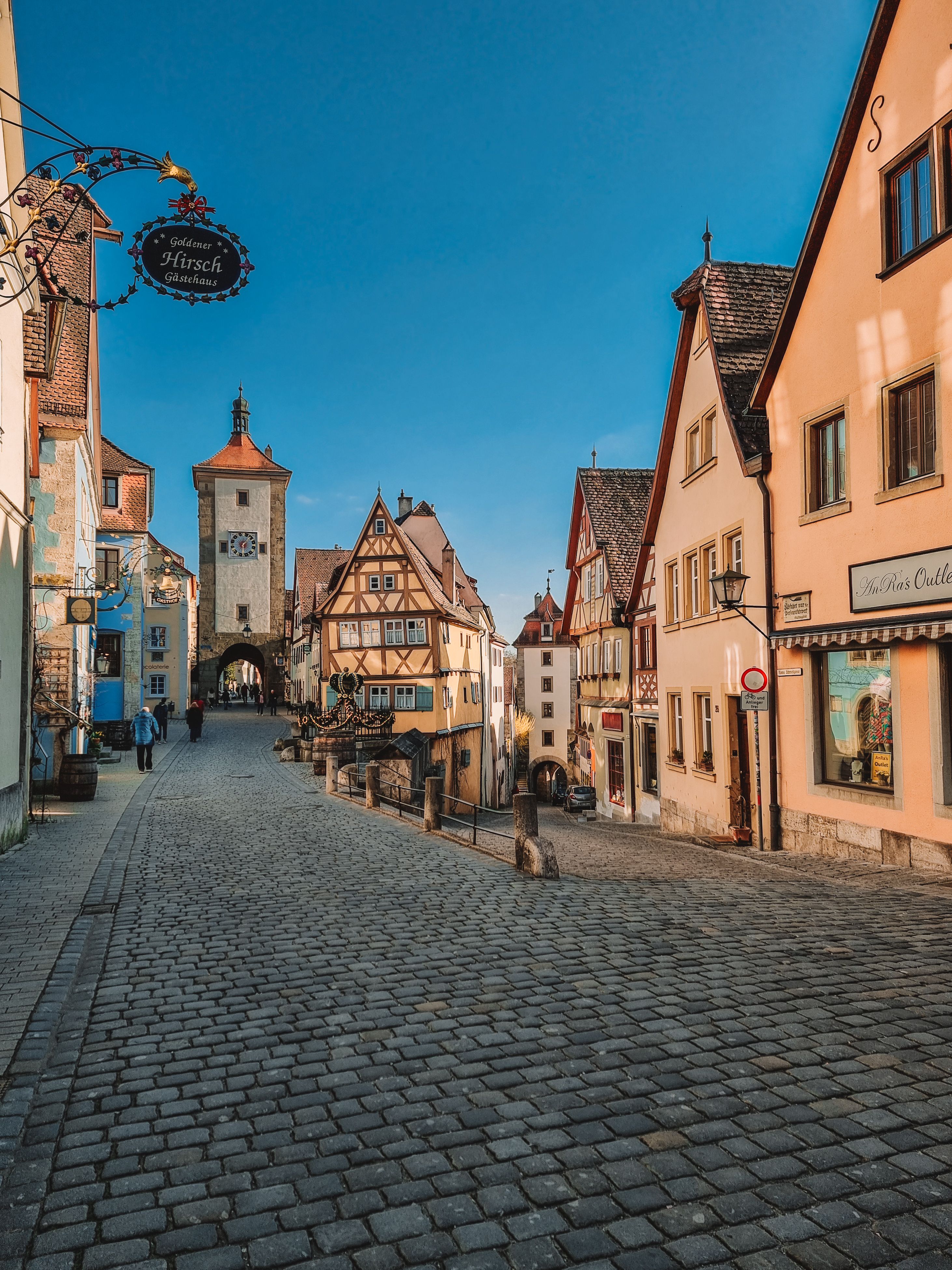 Scenic Street View in Rothenburg ob der Tauber · Free Stock Photo