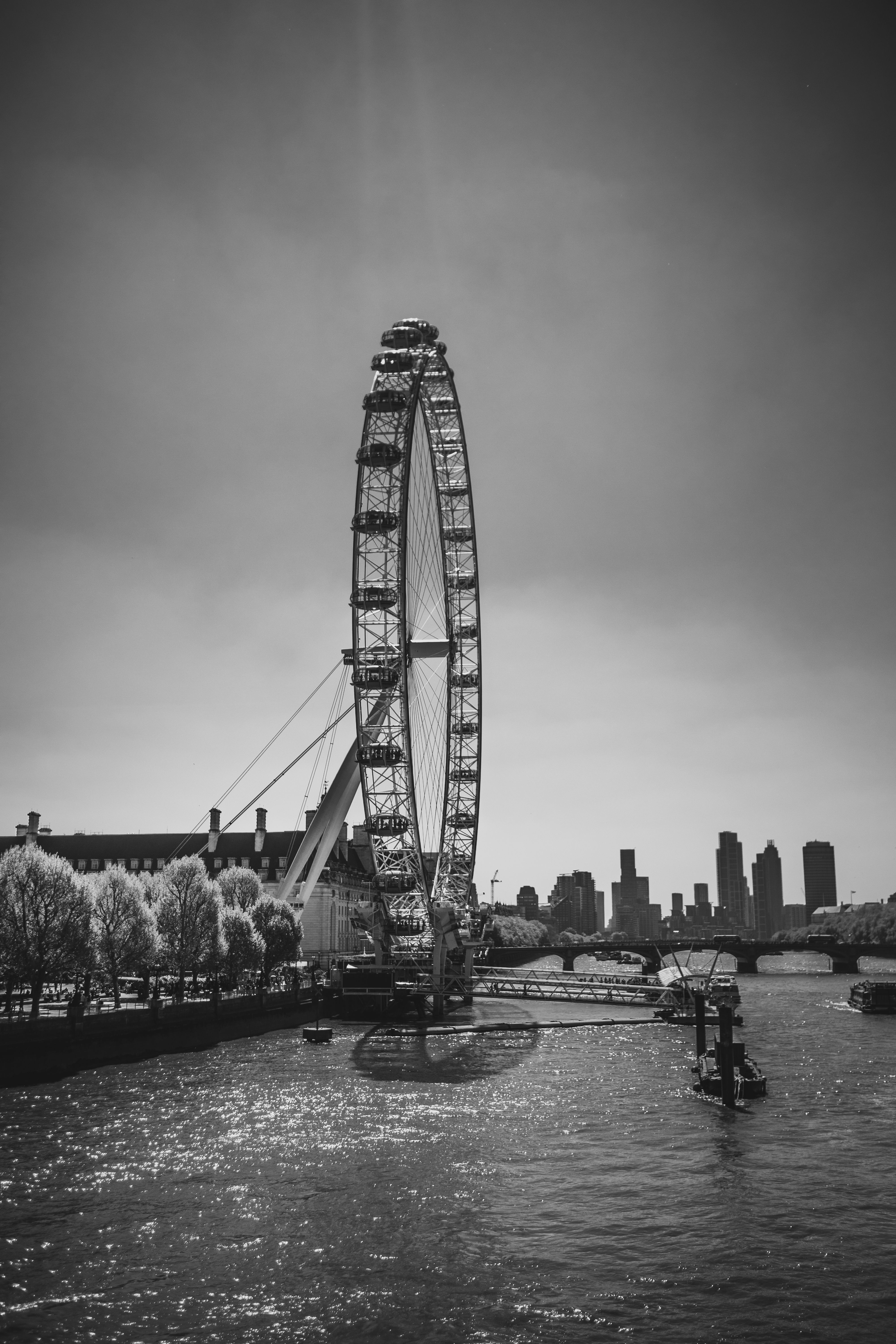 Impressionante Vista Em Preto E Branco Da London Eye · Foto ...