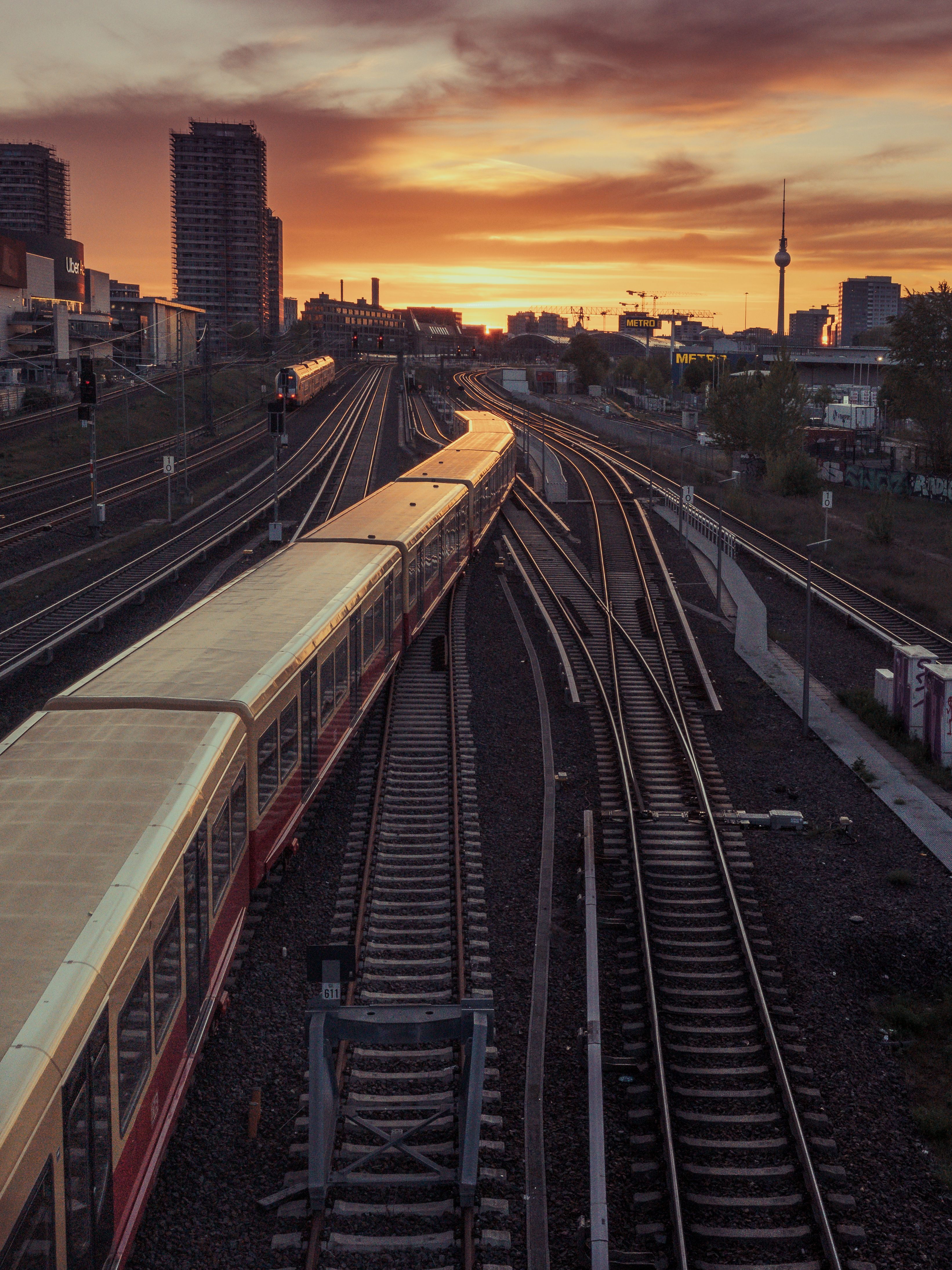 Landscape View of Railway Station during Sunrise · Free Stock Photo