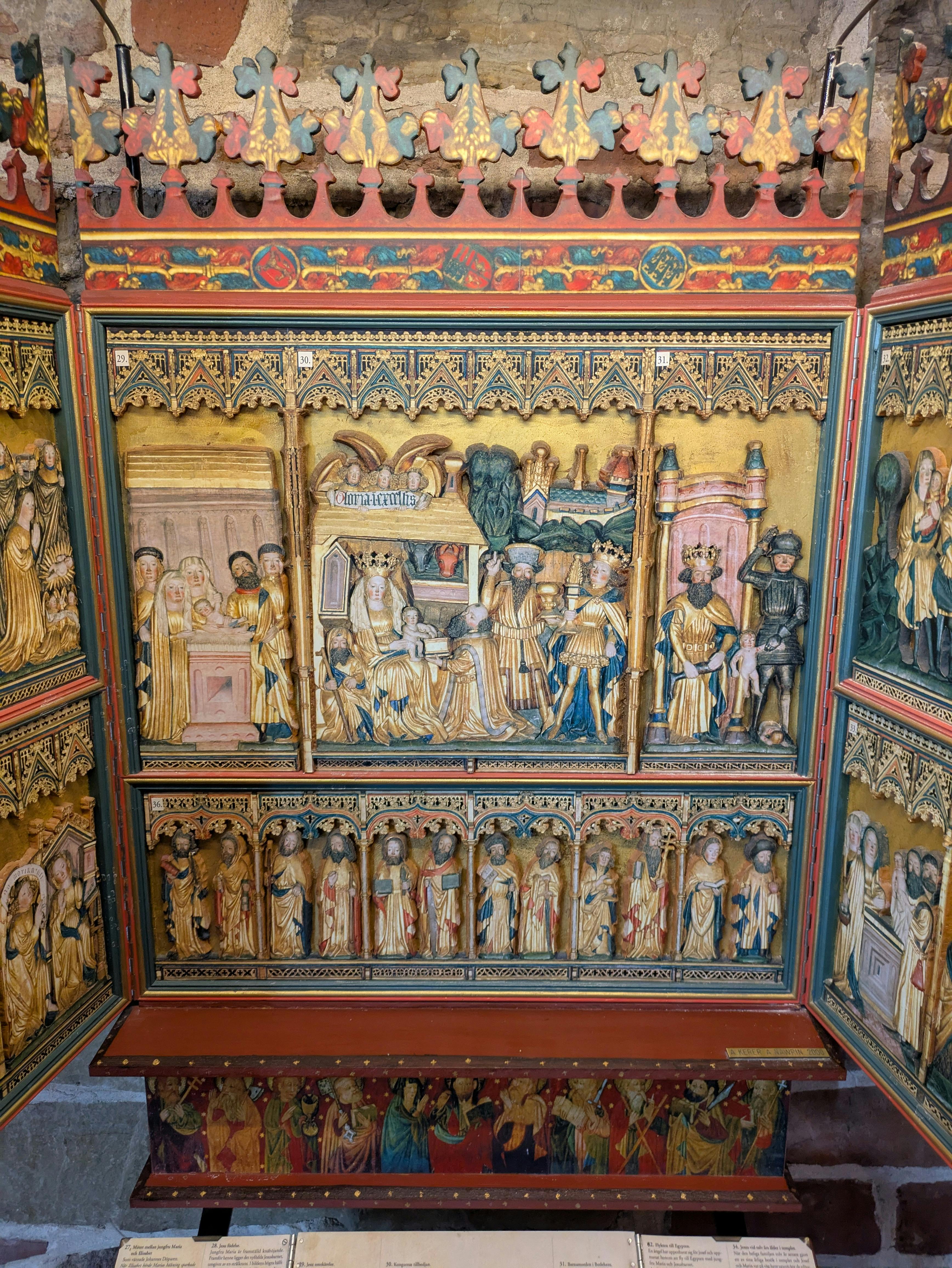 Intricate Medieval Wooden Church Altarpiece · Free Stock Photo