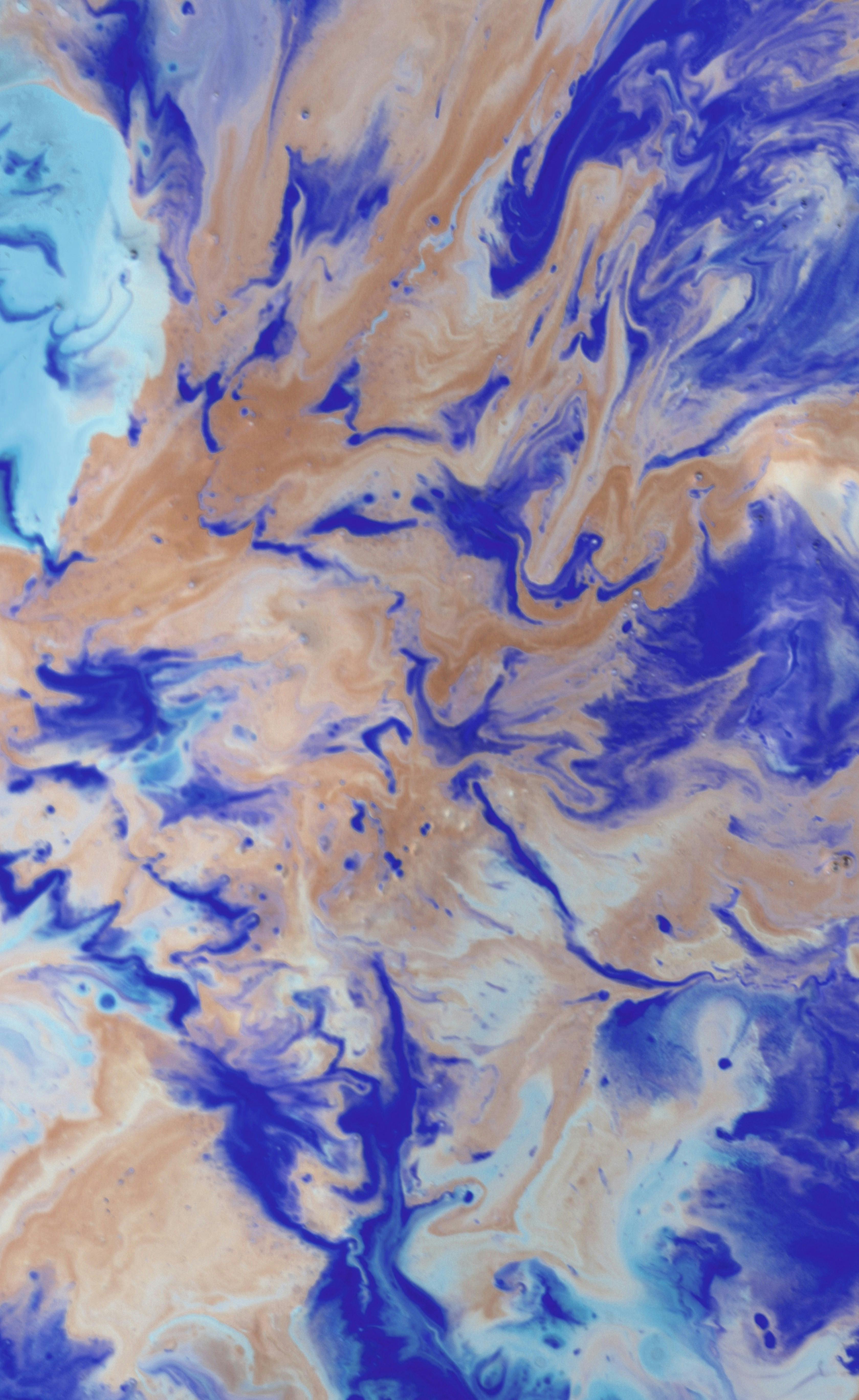 Abstract Blue and Brown Fluid Art Patterns · Free Stock Photo