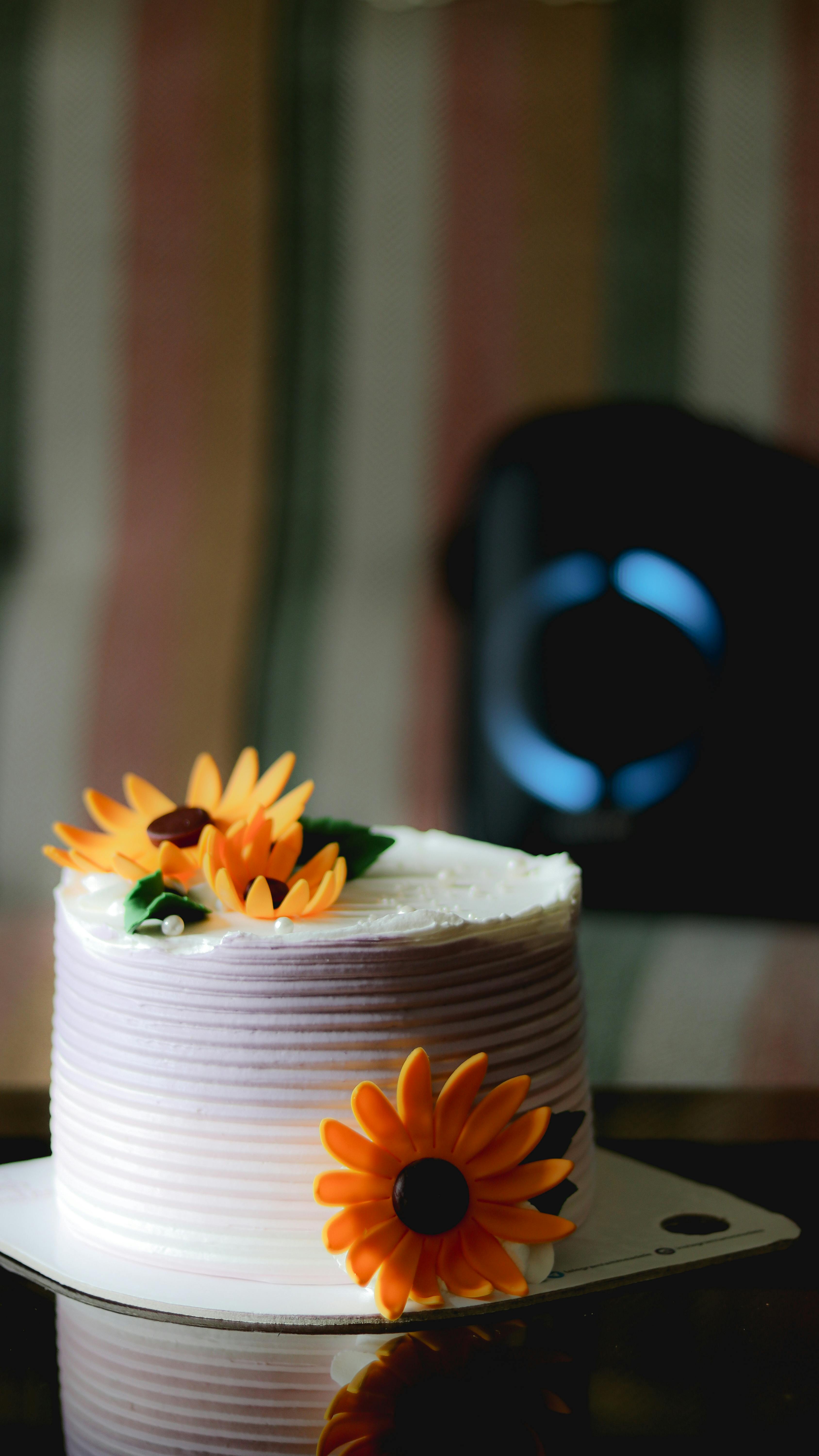 Delicate Cake with Bright Floral Decoration · Free Stock Photo