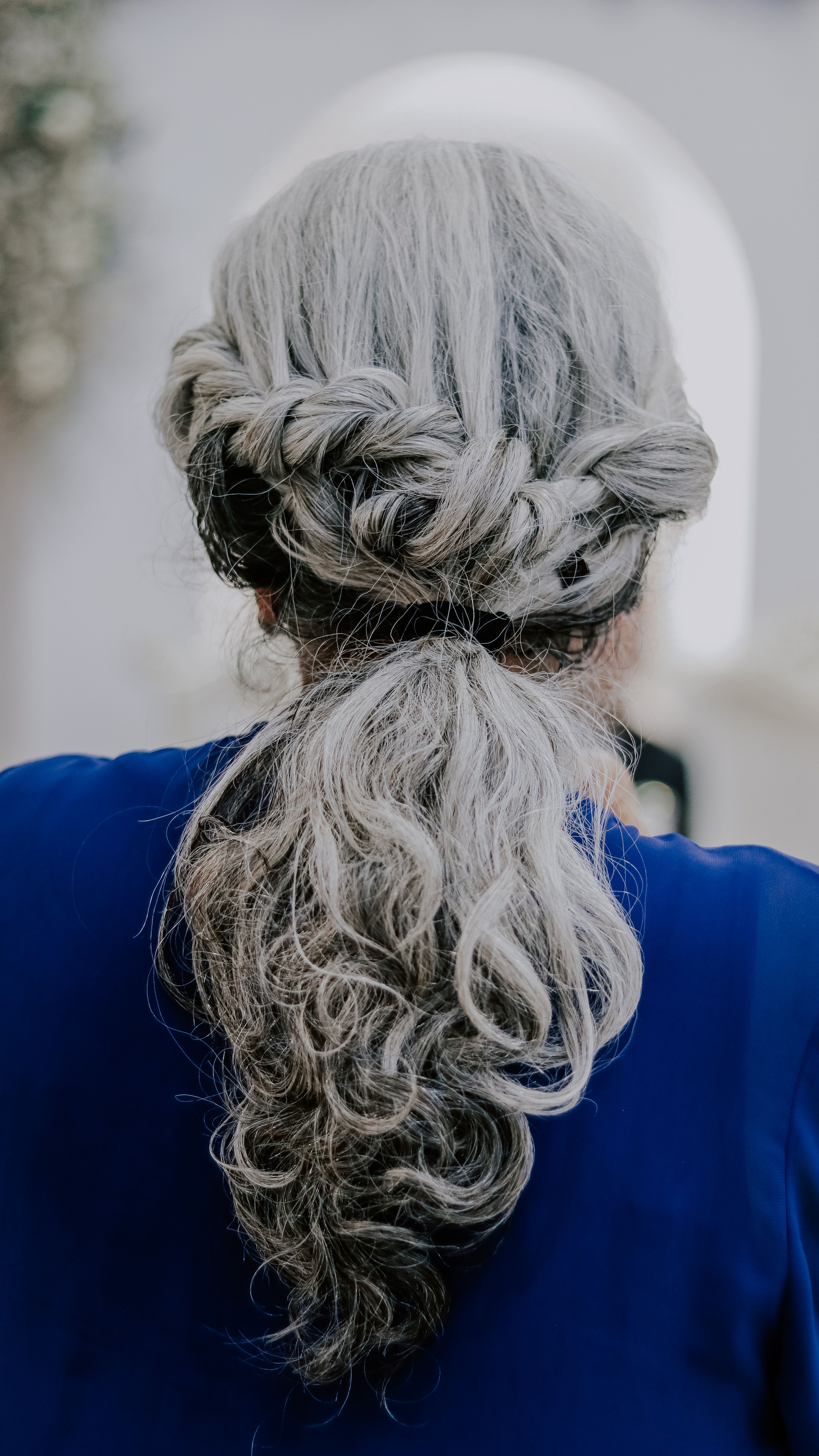 Elegant Gray Hair Updo for Special Occasions · Free Stock Photo
