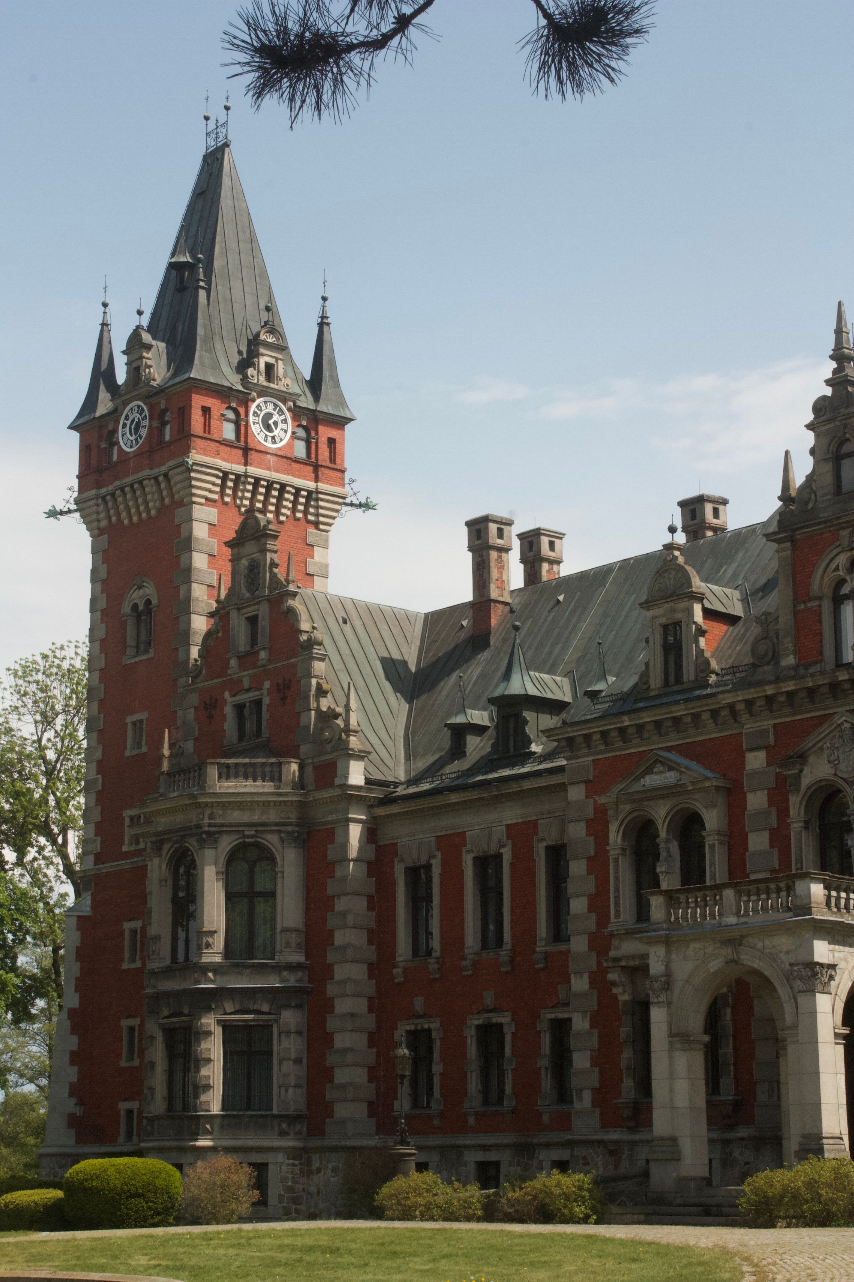 Majestic Gothic Revival Castle with Clock Tower · Free Stock Photo