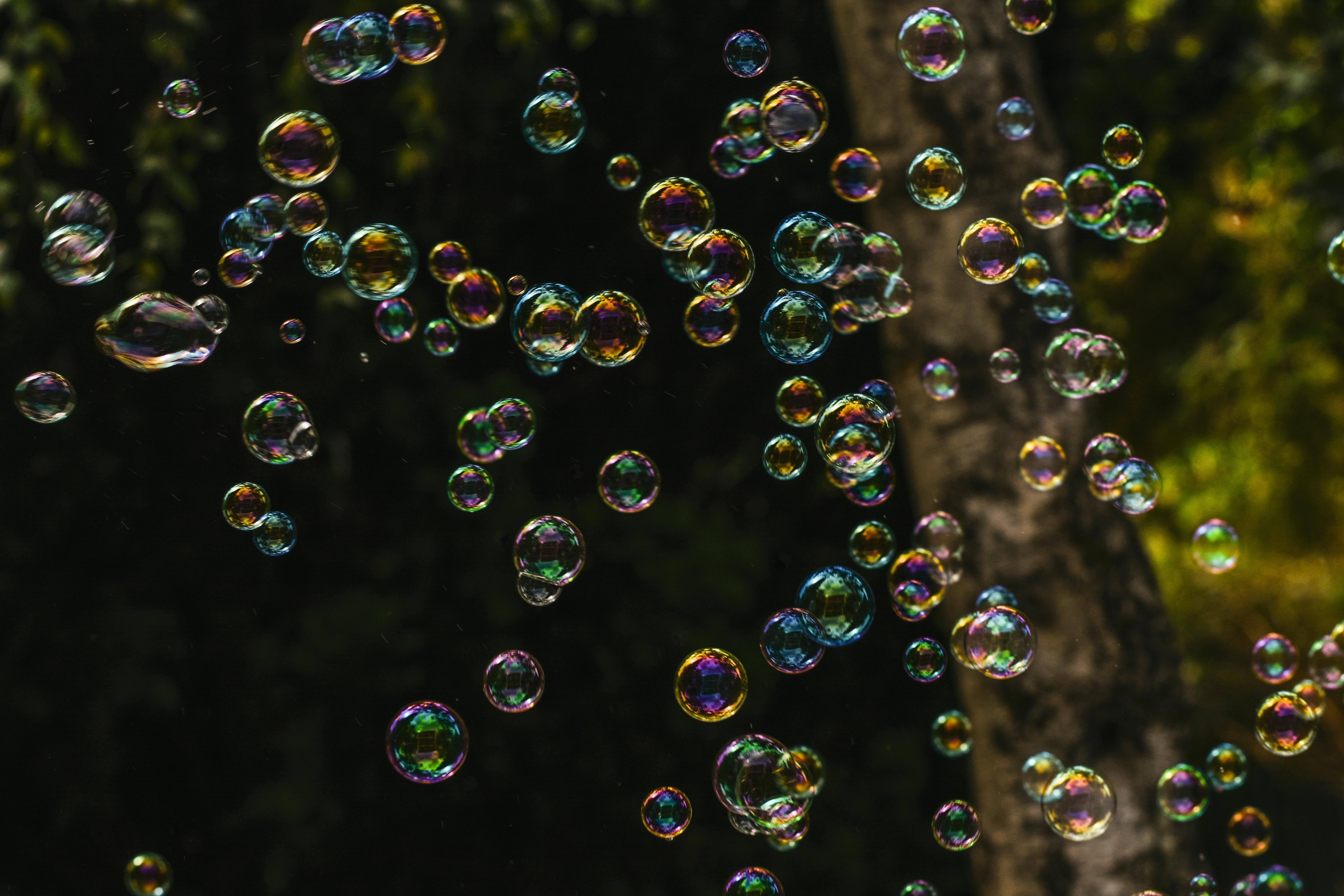 Colorful Soap Bubbles Outdoors Floating Freely · Free Stock Photo