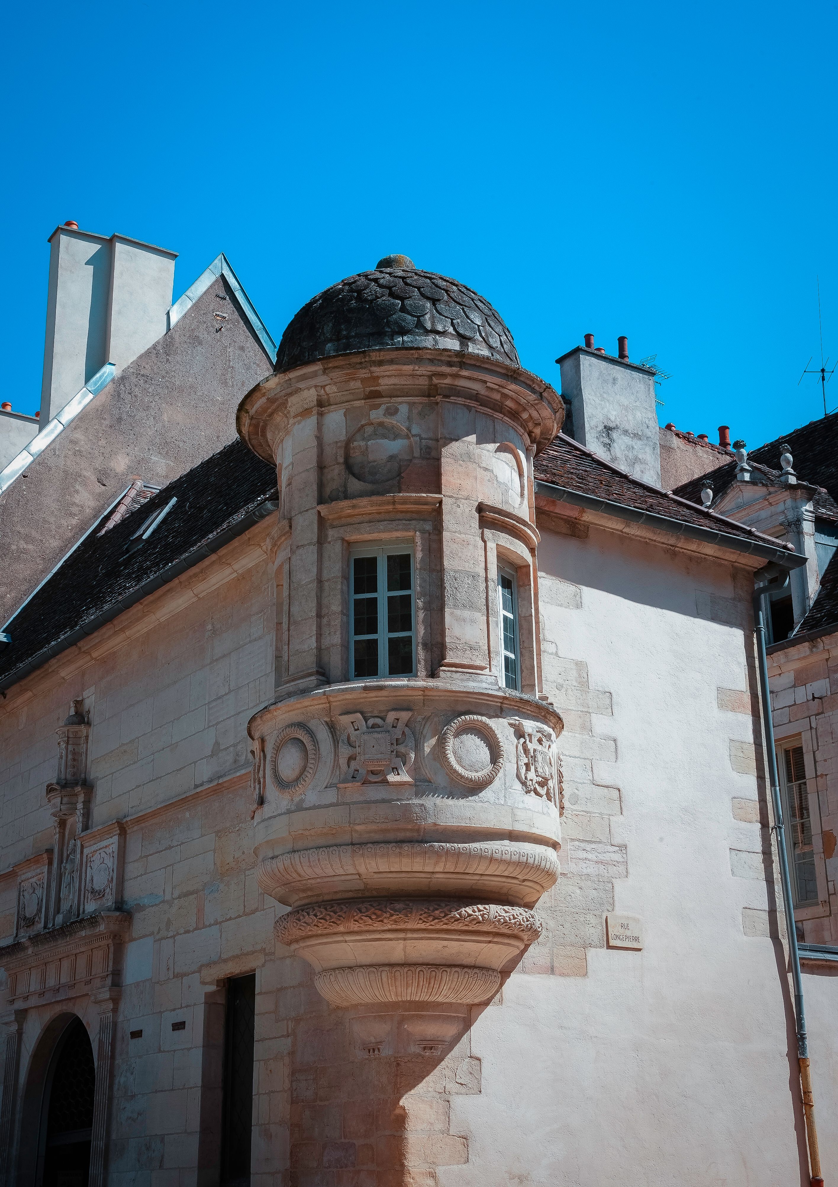 Historic French Architecture with Round Tower · Free Stock Photo