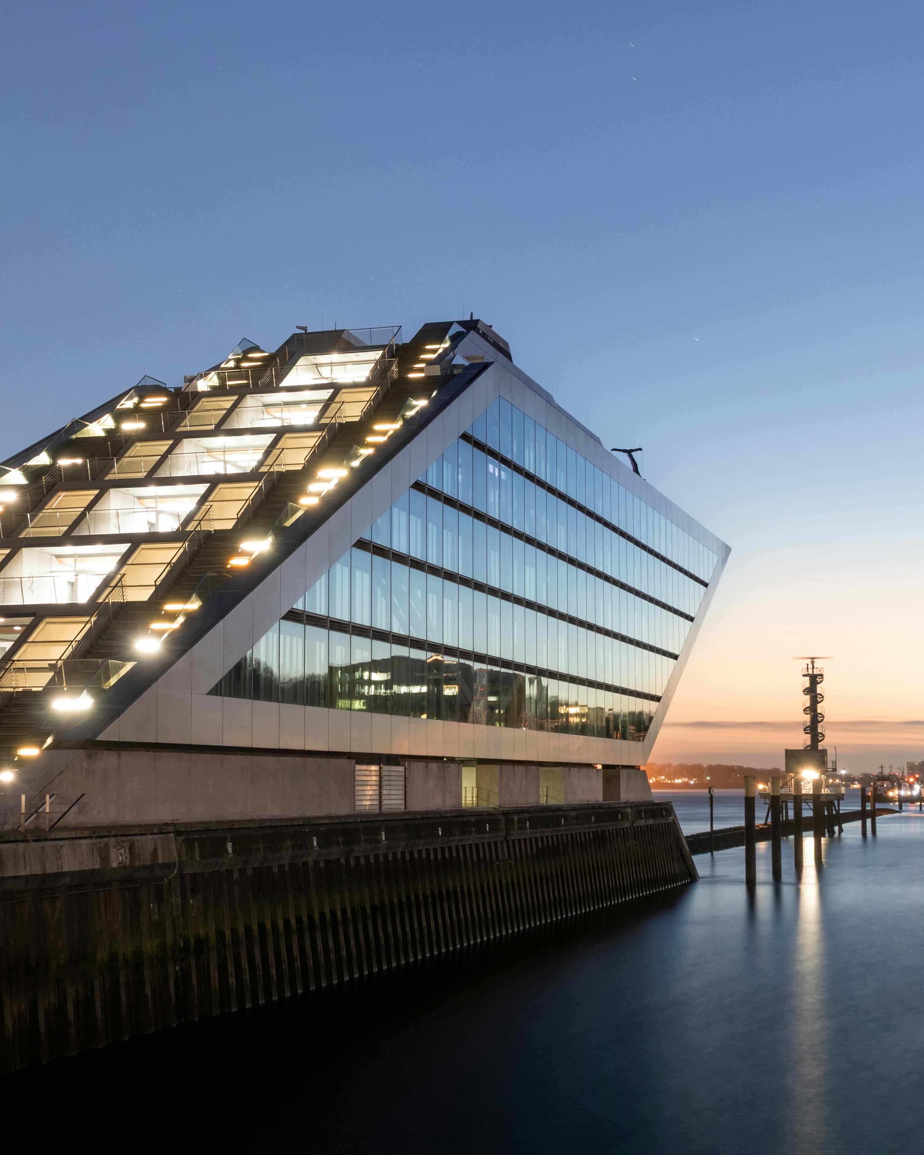 Dockland Office Building at Sunset in Hamburg · Free Stock Photo