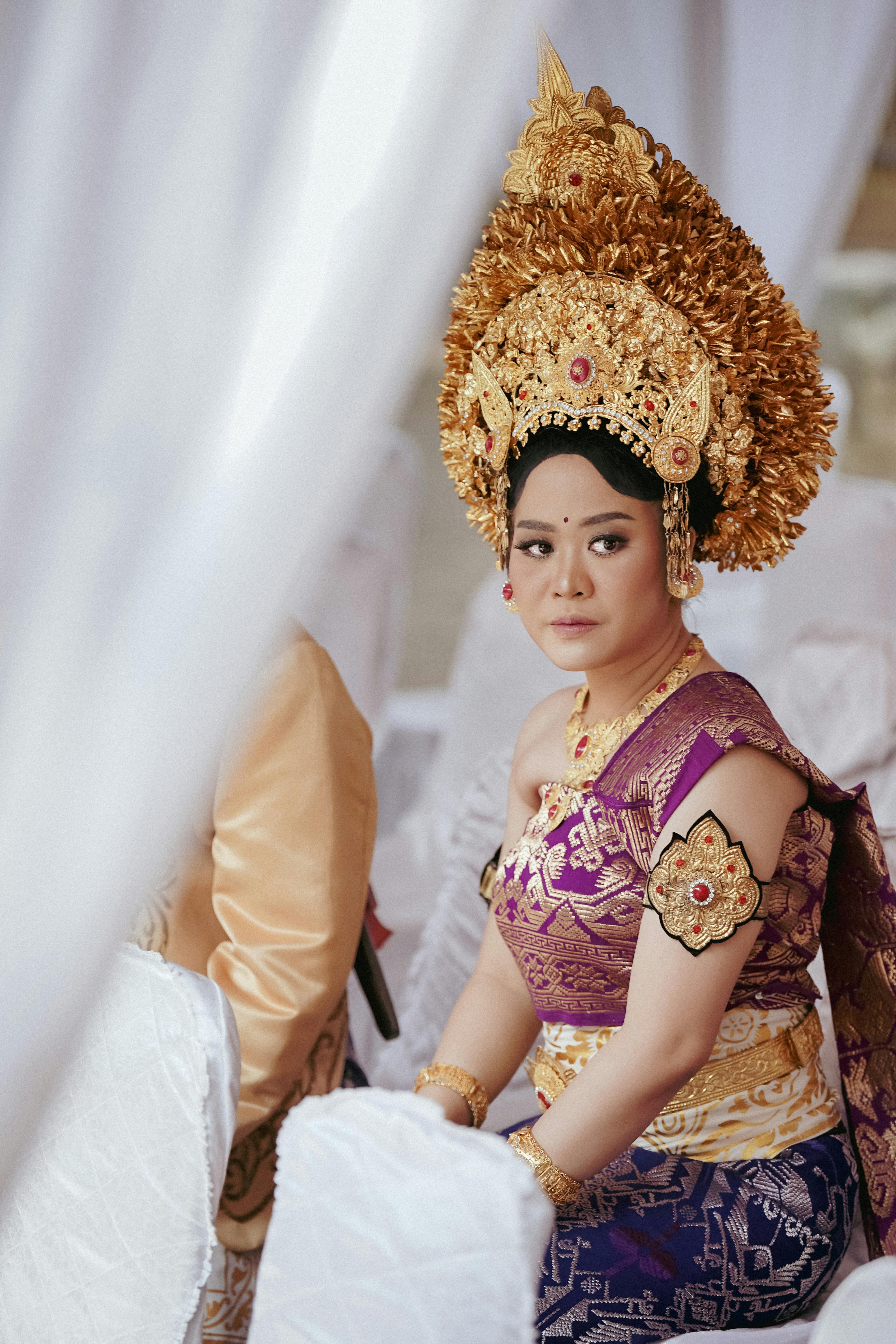 Traditional Balinese Wedding Attire Portrait · Free Stock Photo