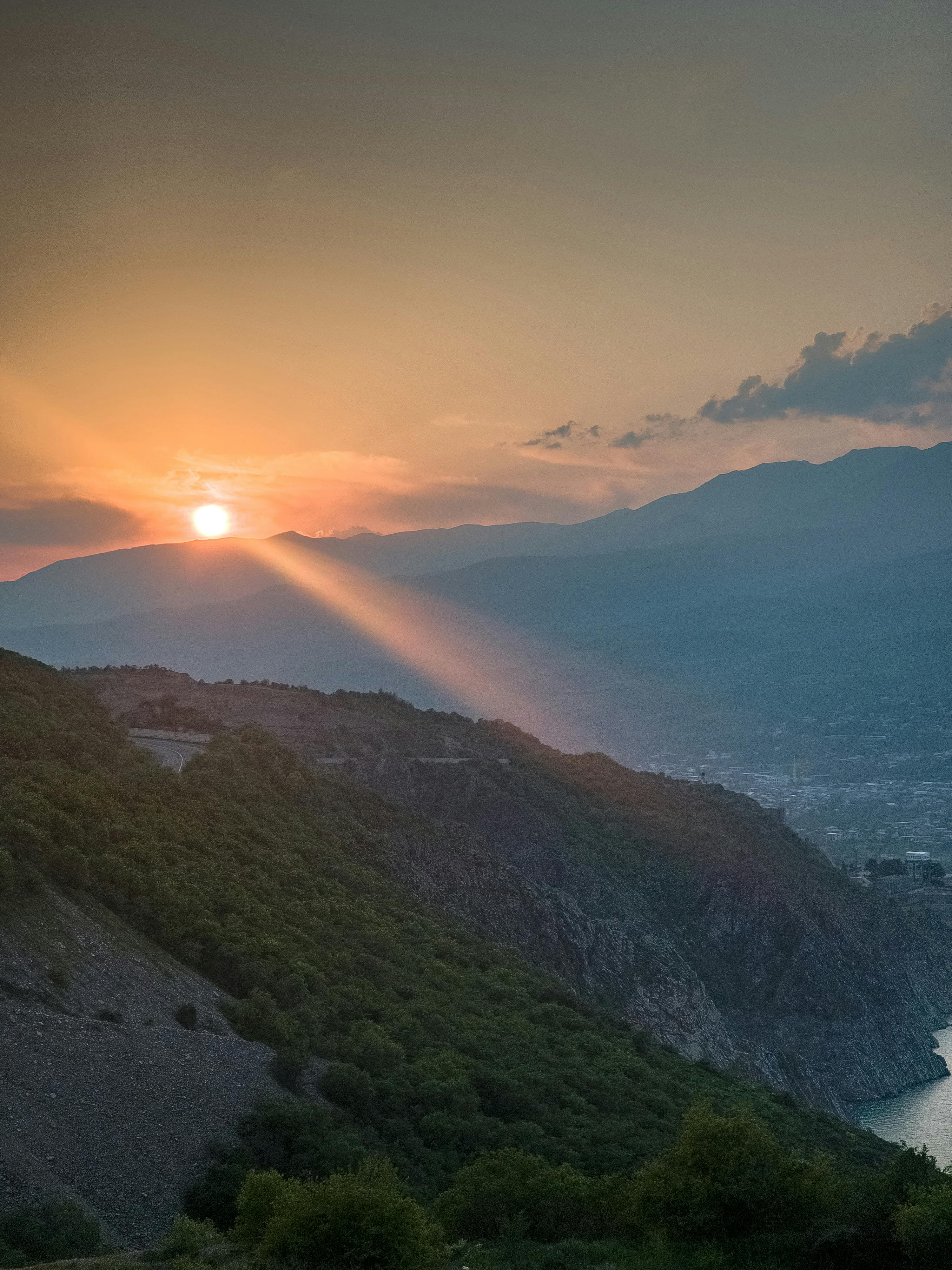 Breathtaking Mountain Sunset Over Valley · Free Stock Photo