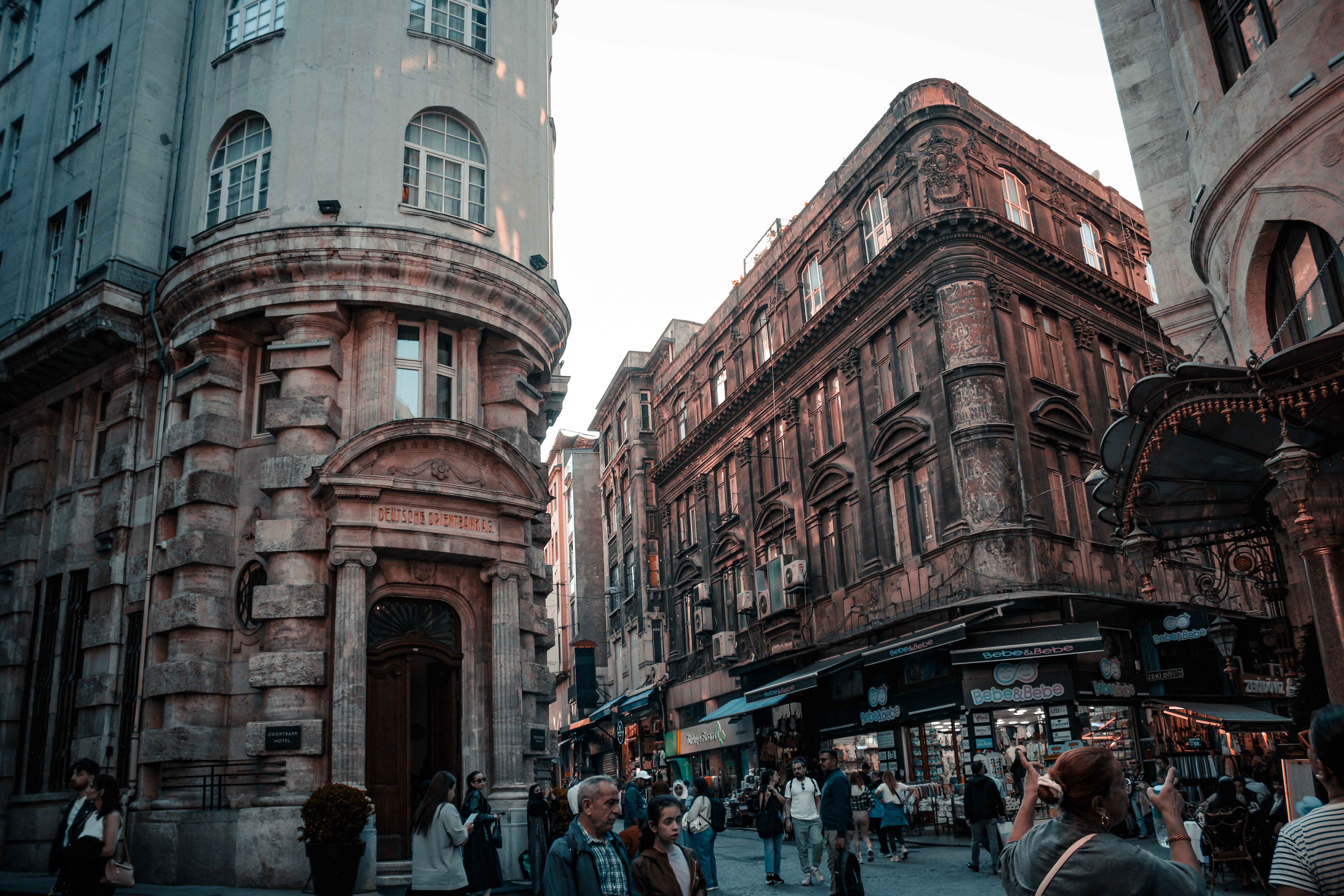 Historic European Architecture in Bustling Street Scene · Free Stock Photo