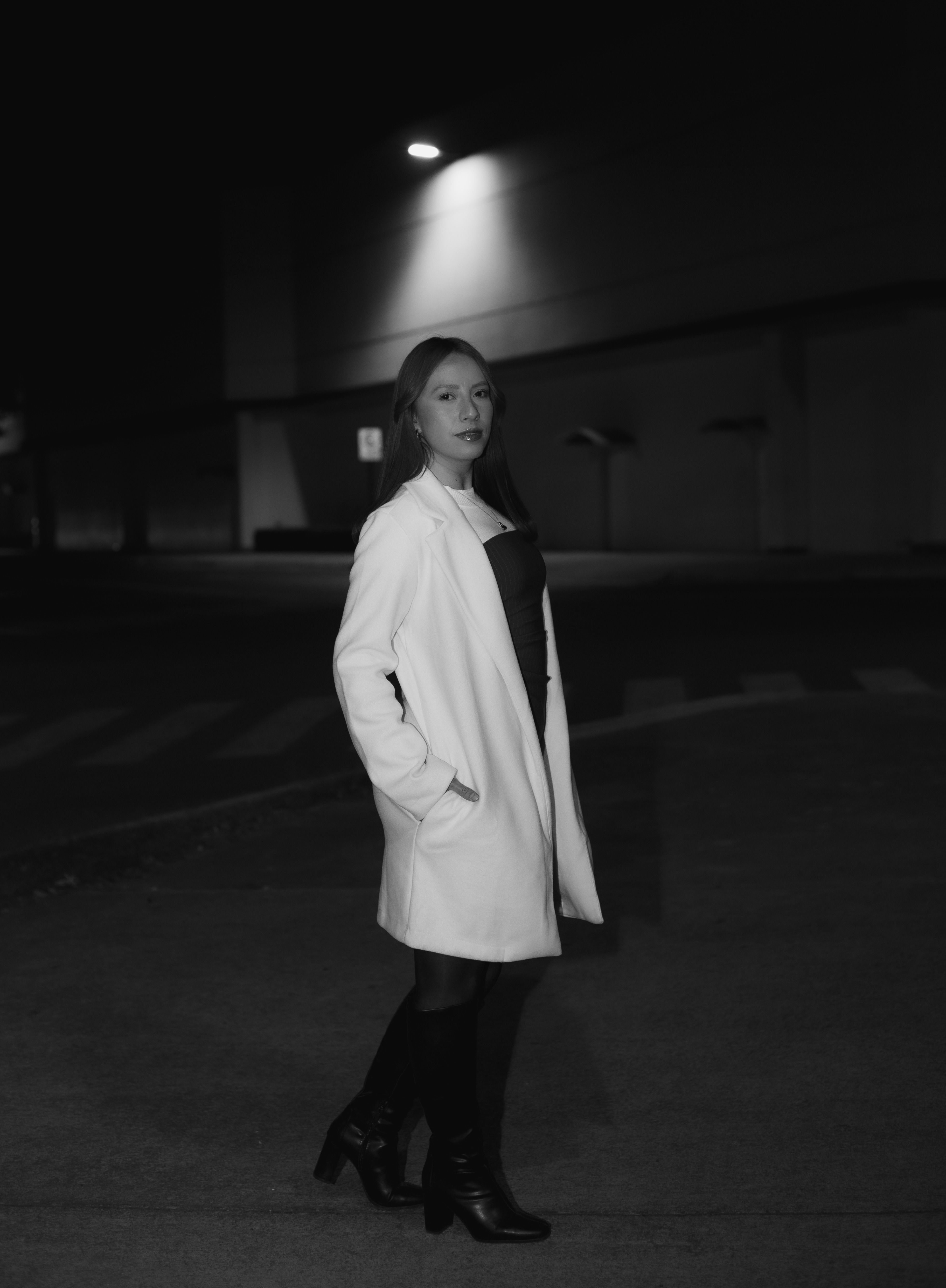 Stylish Woman in a Night Cityscape · Free Stock Photo
