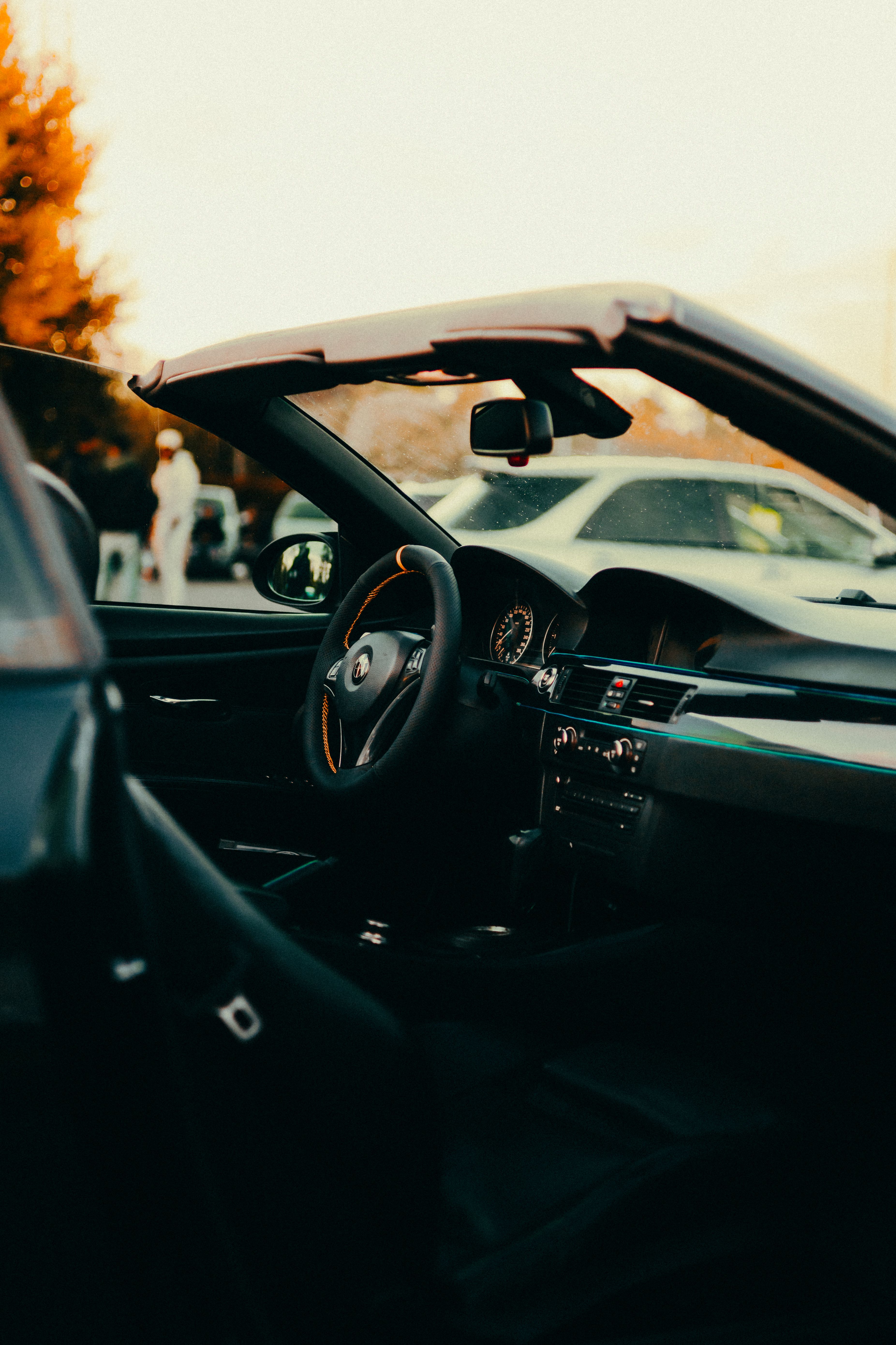 Luxury Convertible Interior at Sunset · Free Stock Photo