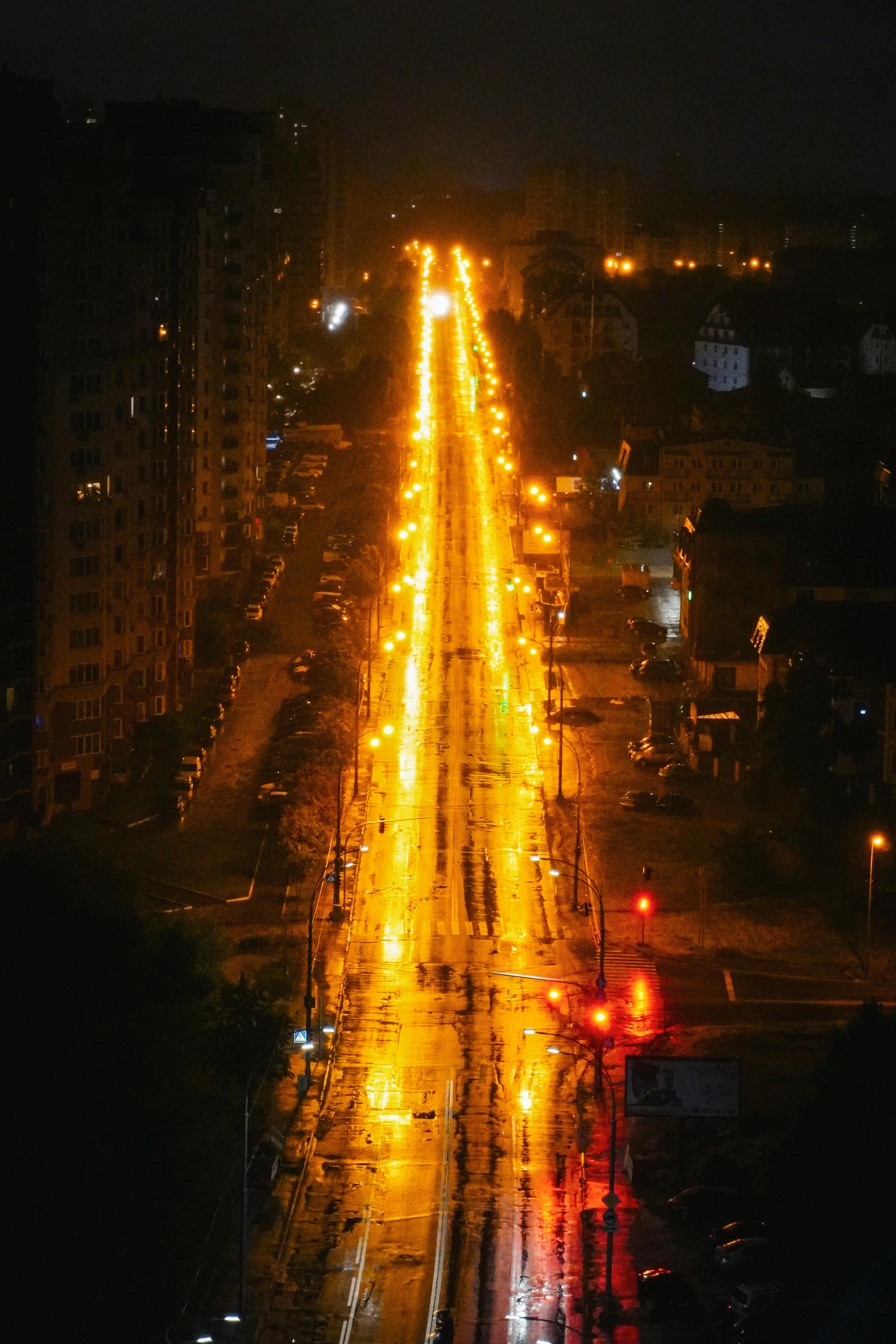 Vibrant Night Street in Kyiv, Ukraine · Free Stock Photo