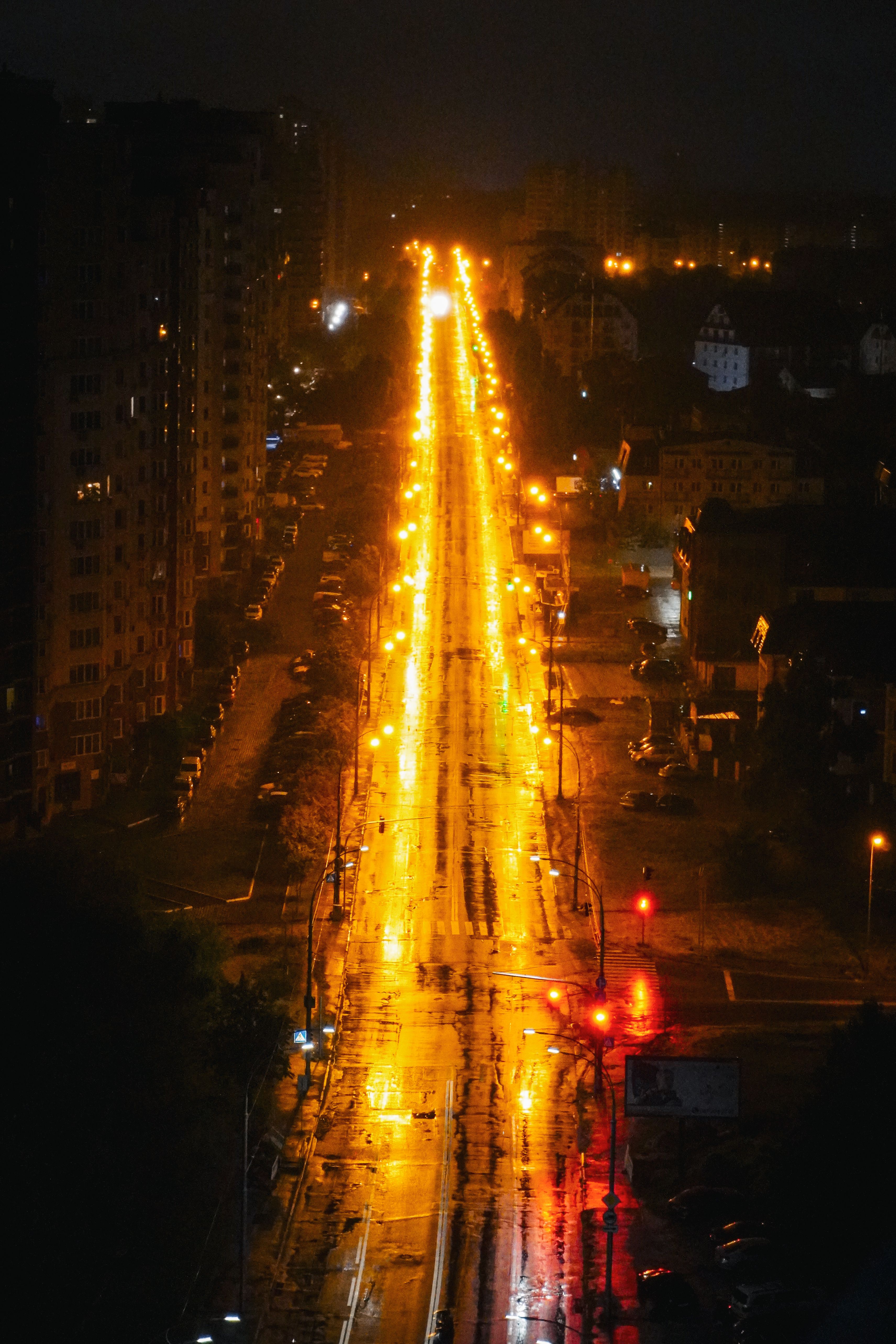 Vibrant Night Street in Kyiv, Ukraine · Free Stock Photo