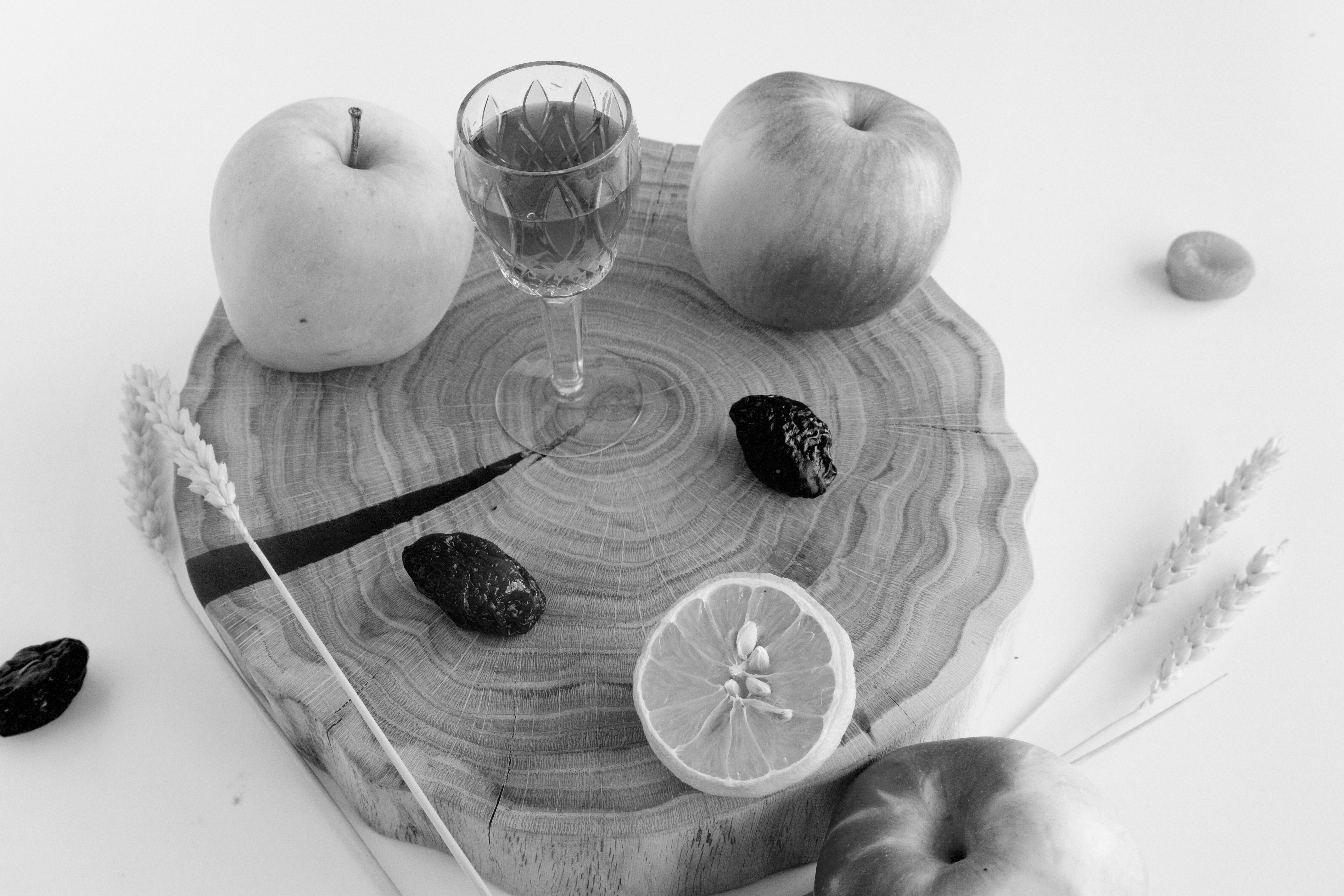 Monochrome Still Life with Apples and Glass · Free Stock Photo