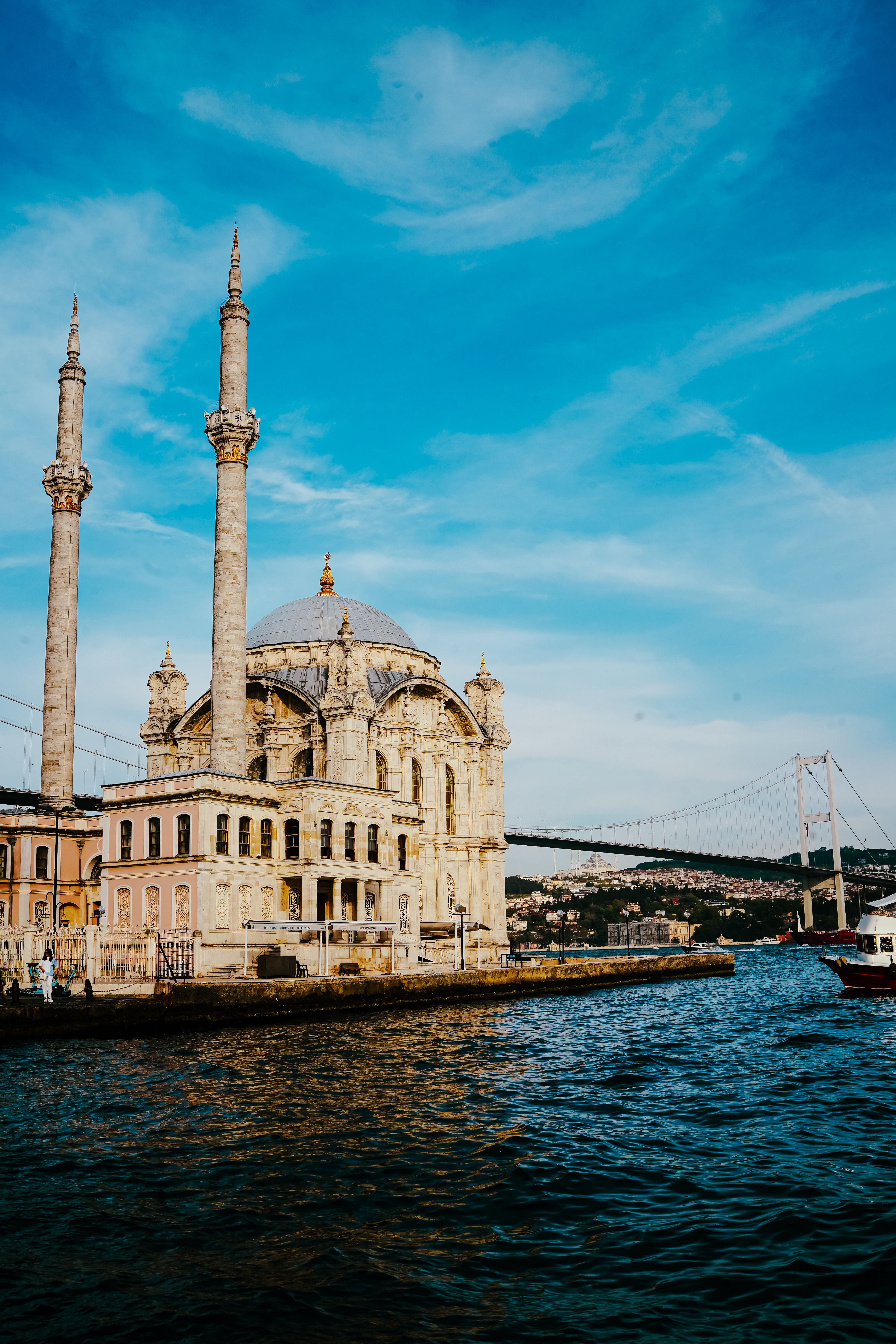 Majestic Ortaköy Mosque by the Bosphorus Bridge · Free Stock Photo