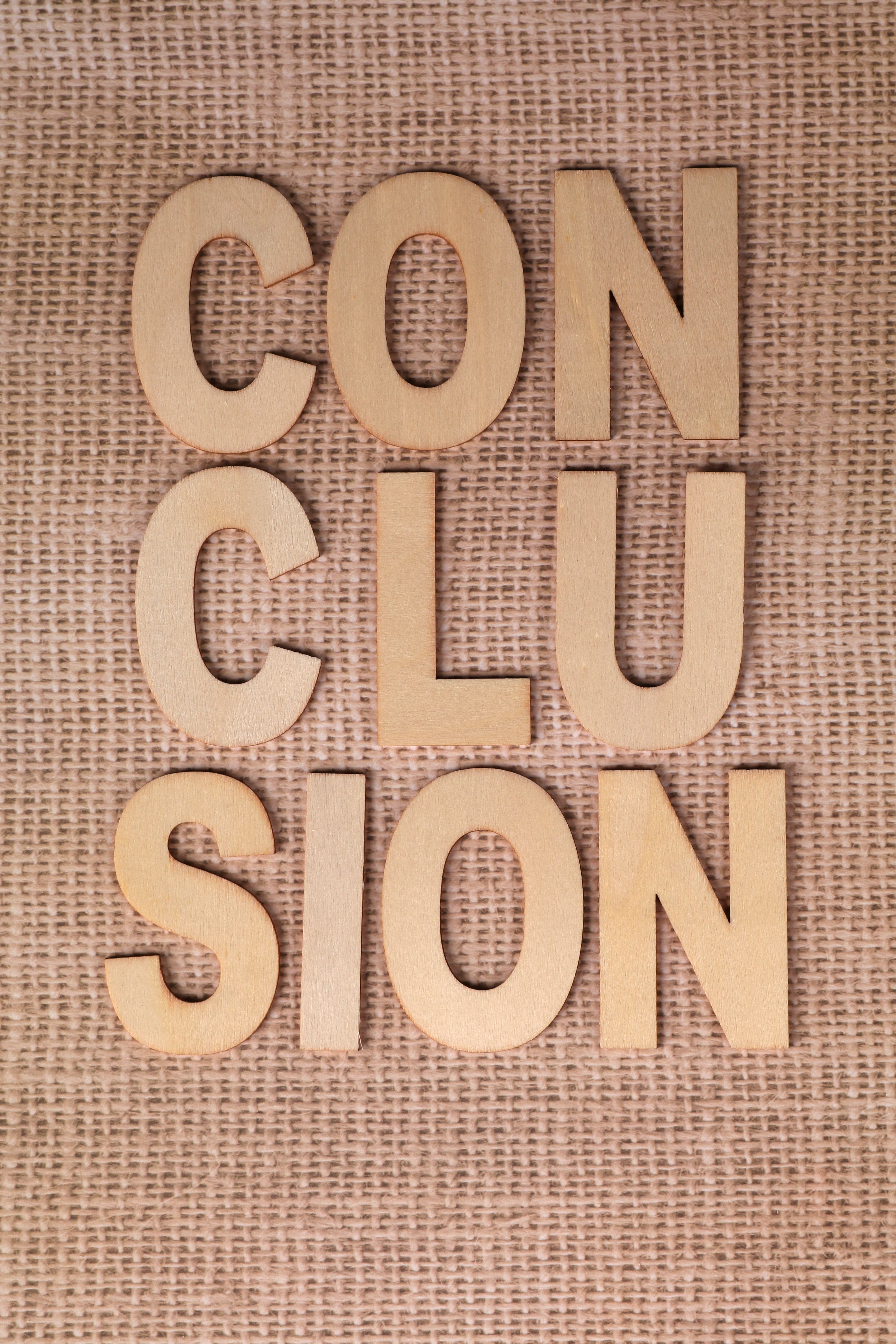 "Conclusion" Word Formed From Lettered Yellow Tiles · Free Stock Photo