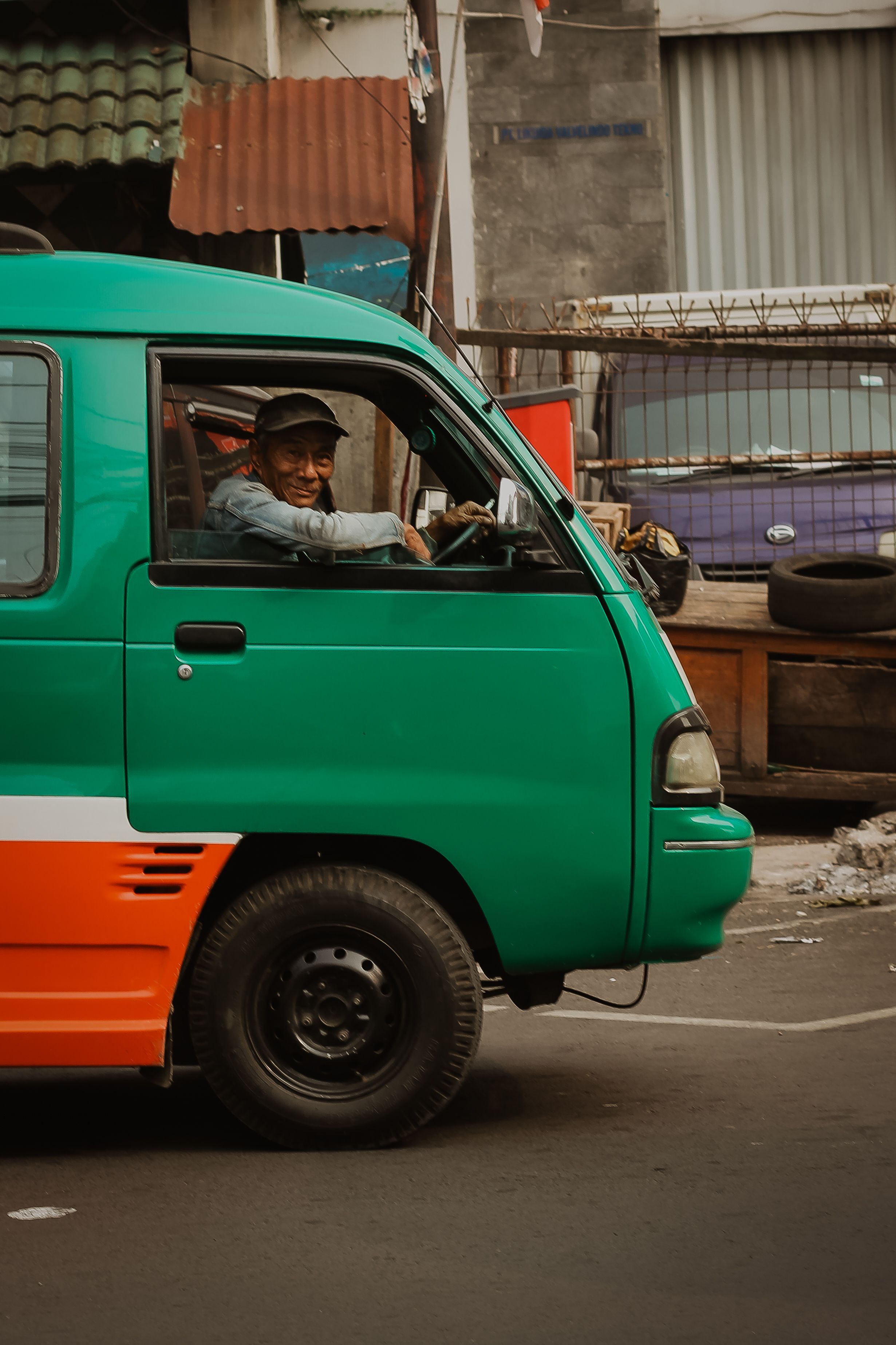 Colorful Minivan on Streets of West Java · Free Stock Photo
