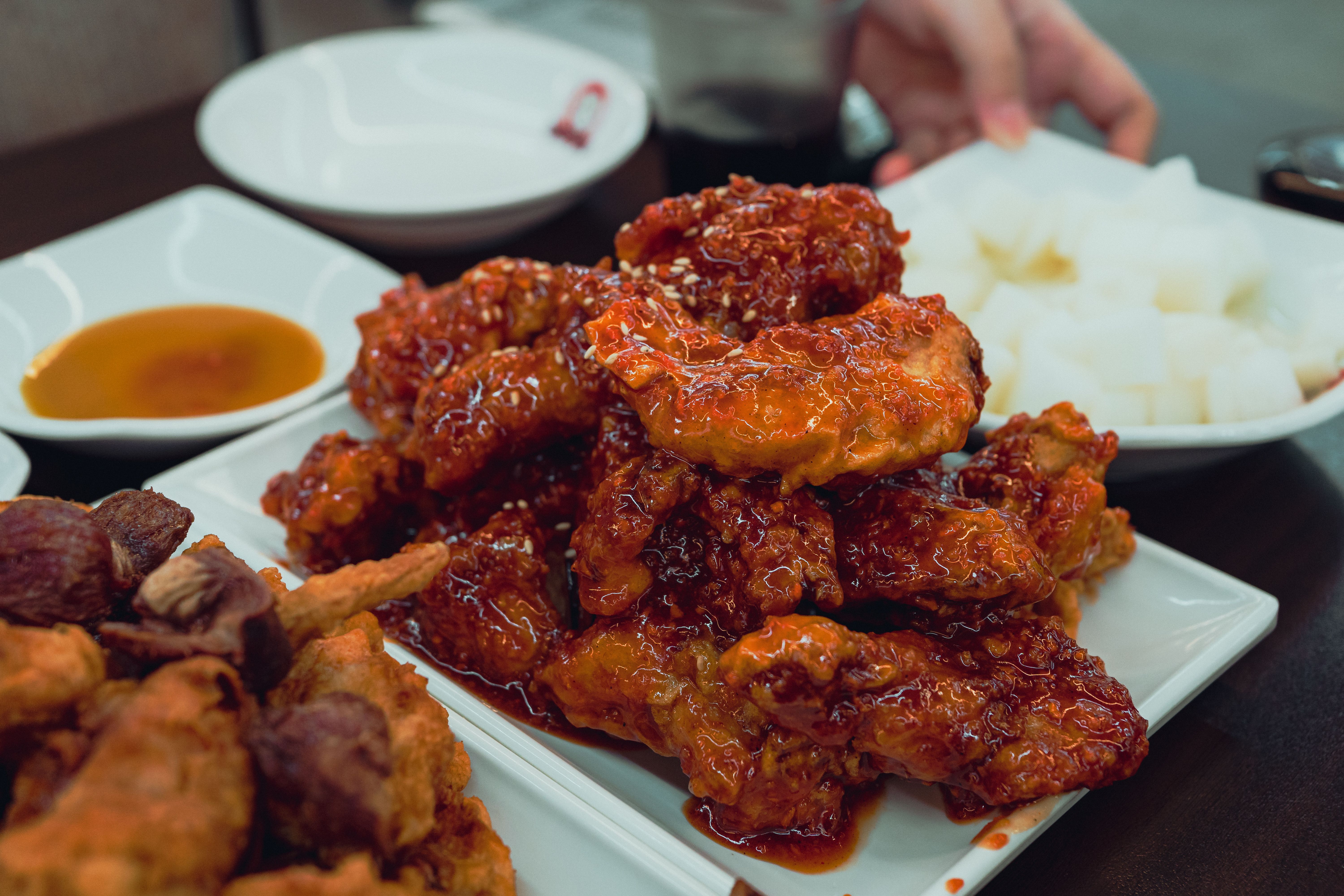 Delicious Korean Fried Chicken Meal in Suwon-si · Free Stock Photo