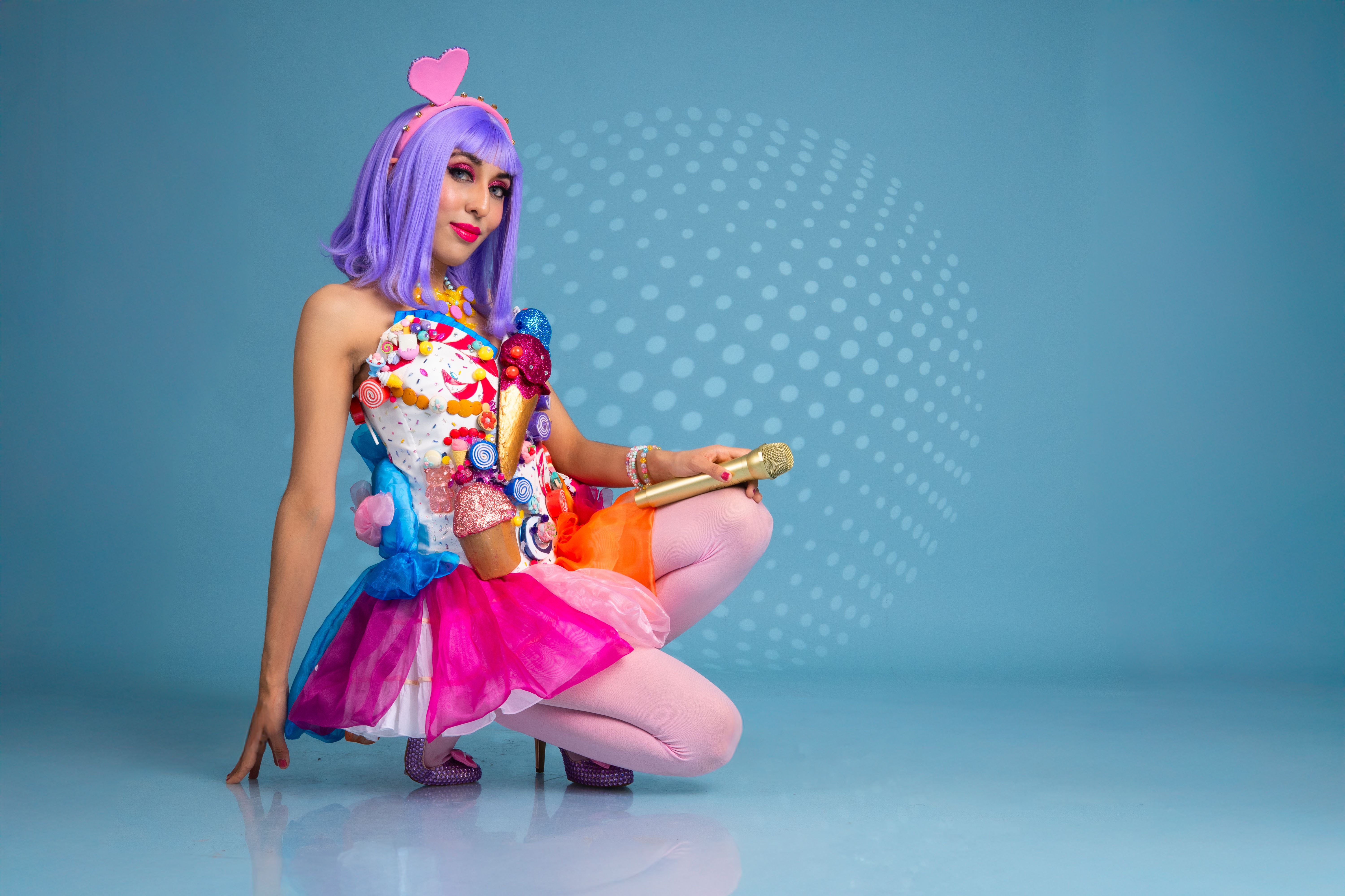 Colorful Cosplay with Candy-Themed Costume · Free Stock Photo