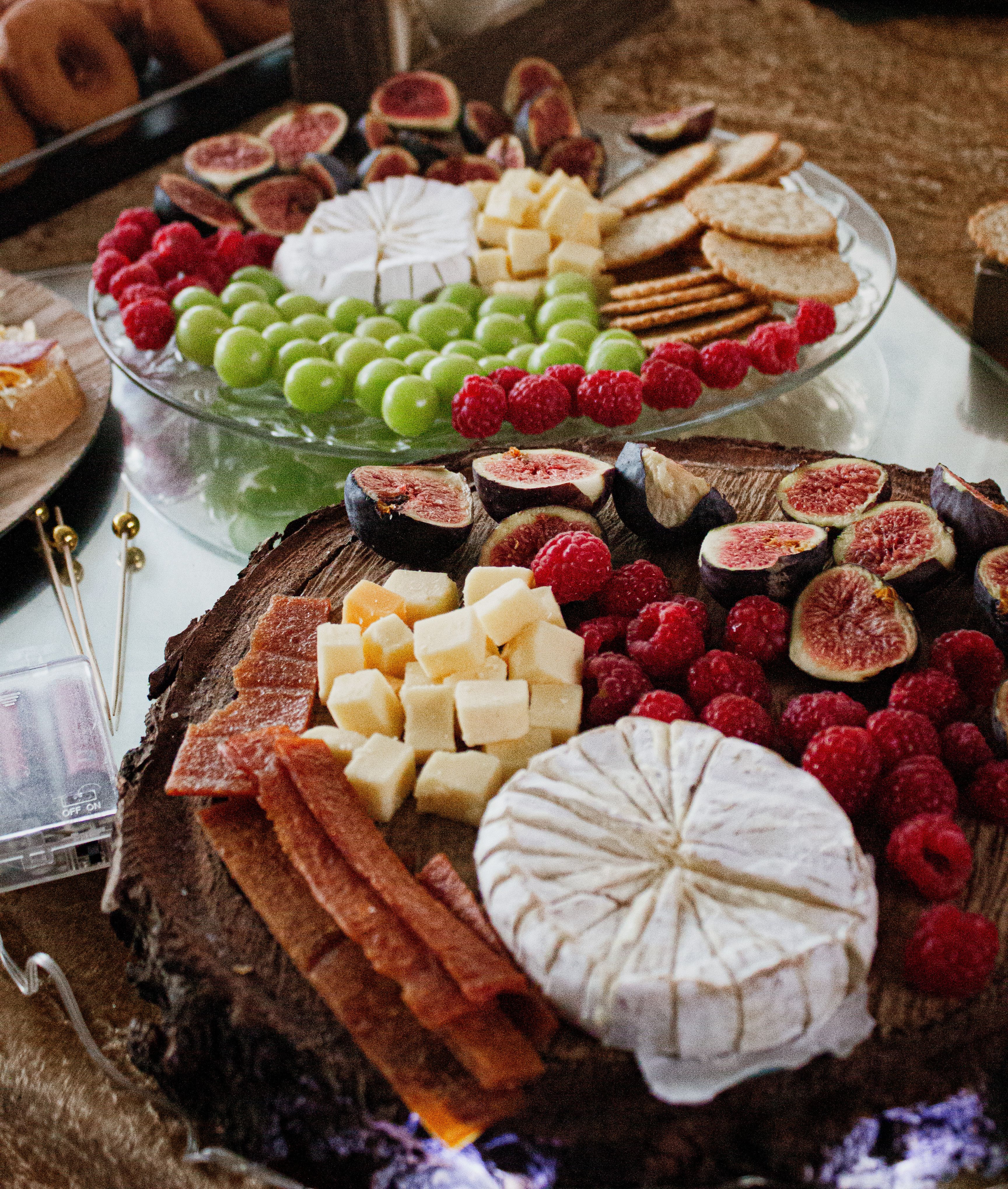 Rustic Cheese and Fruit Platter with Figs and Raspberries · Free Stock ...
