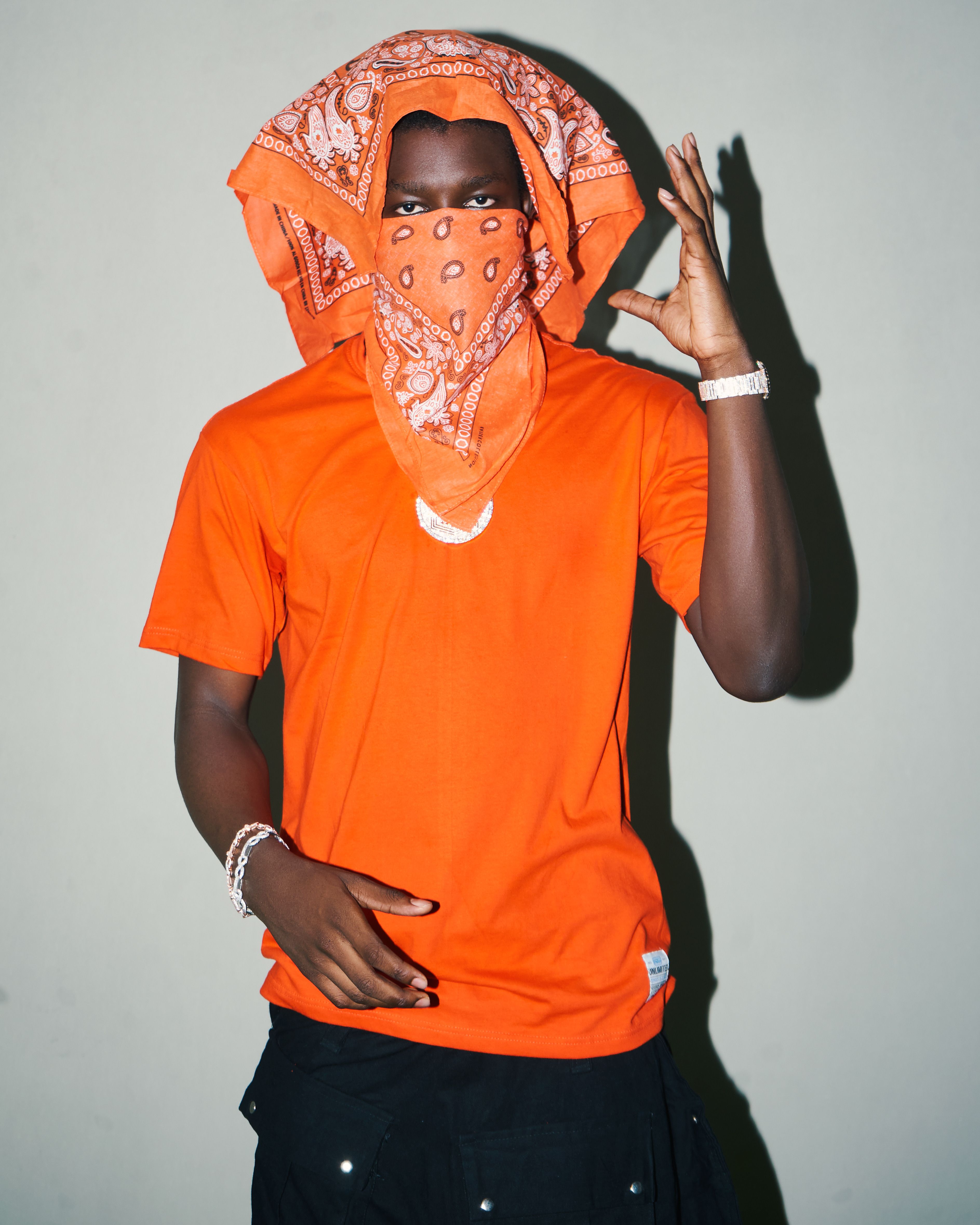 Vibrant Urban Portrait with Orange Bandana · Free Stock Photo