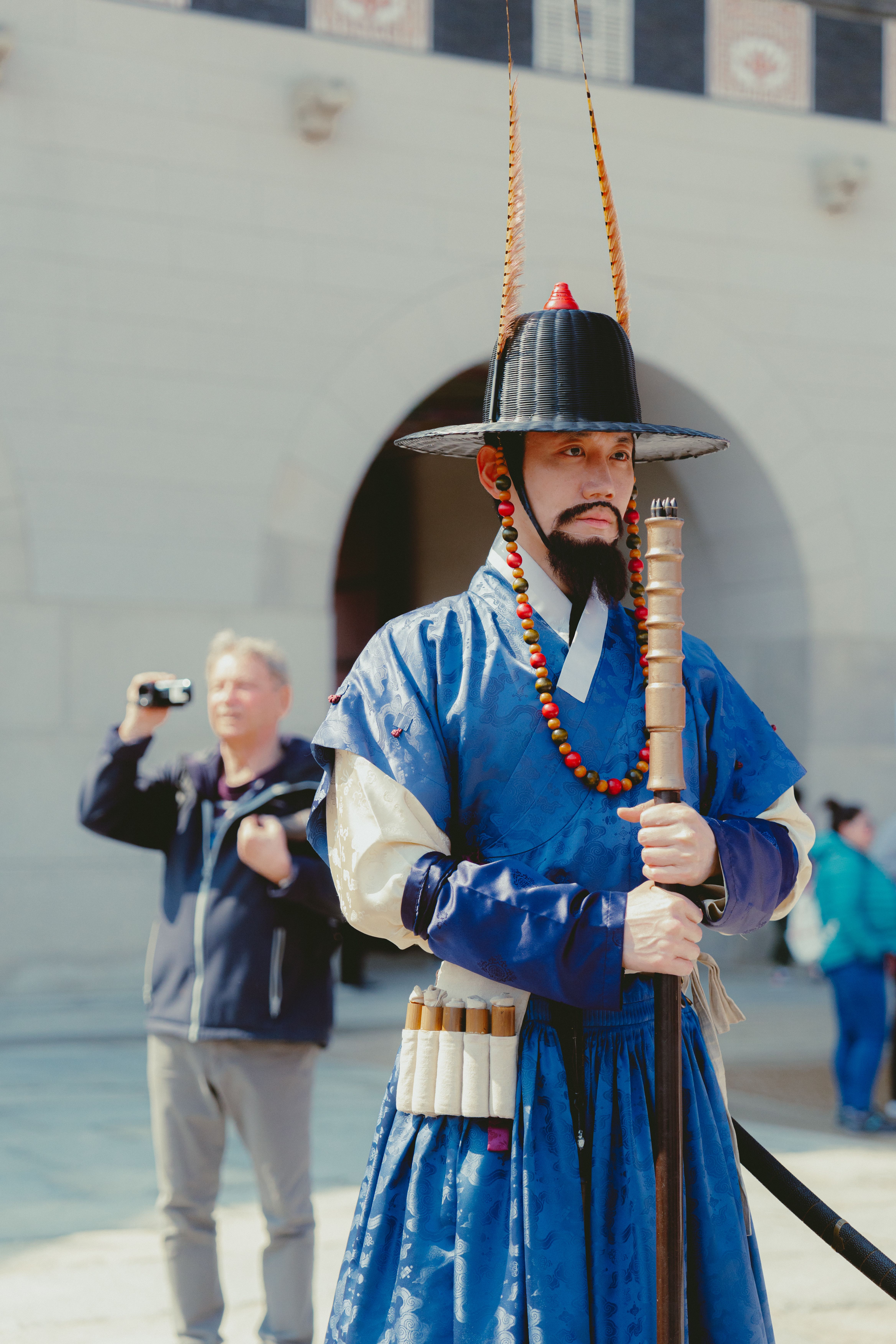Traditional Korean Guard at Palace in Seoul · Free Stock Photo