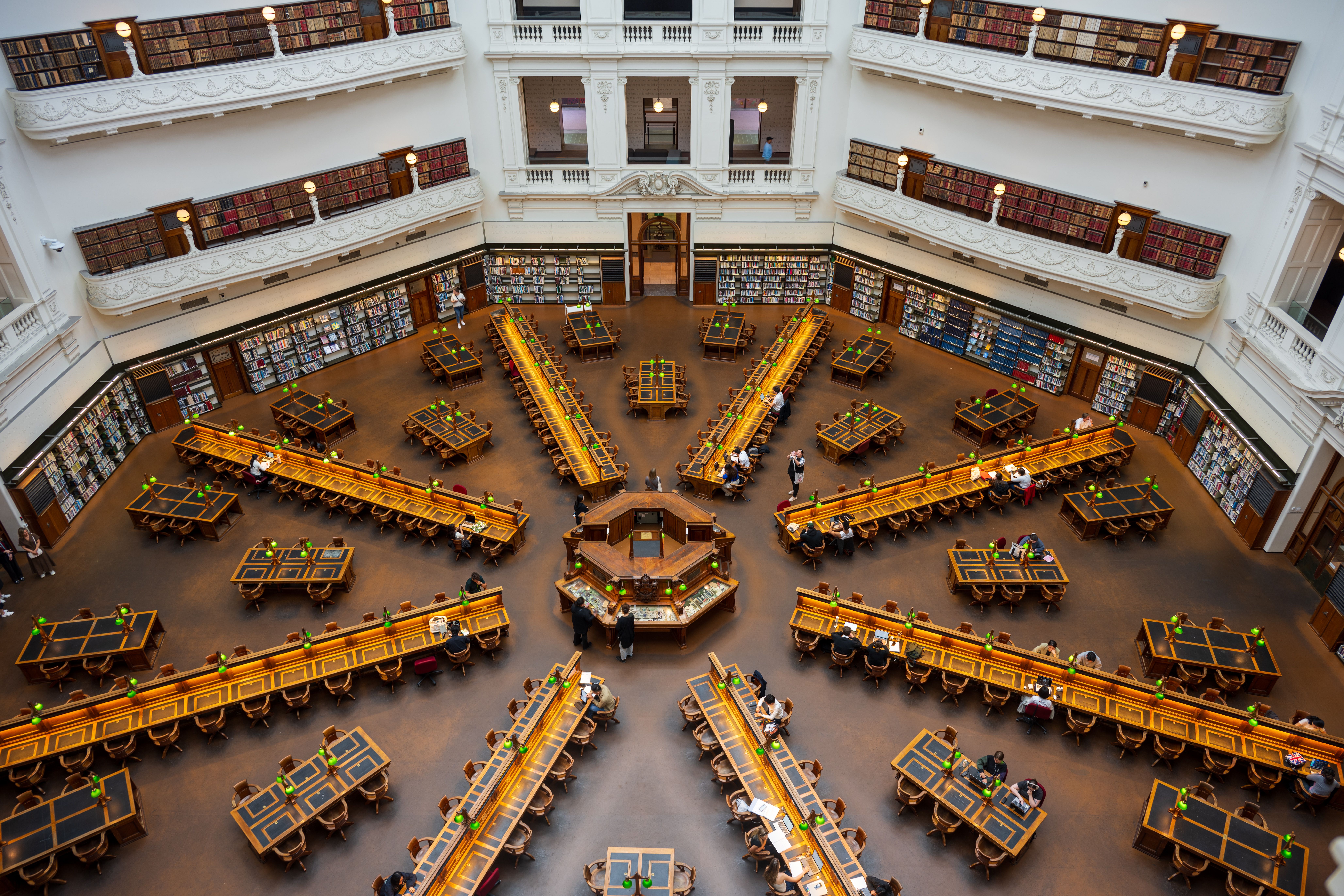 Aerial View of Spacious Library Reading Room · Free Stock Photo
