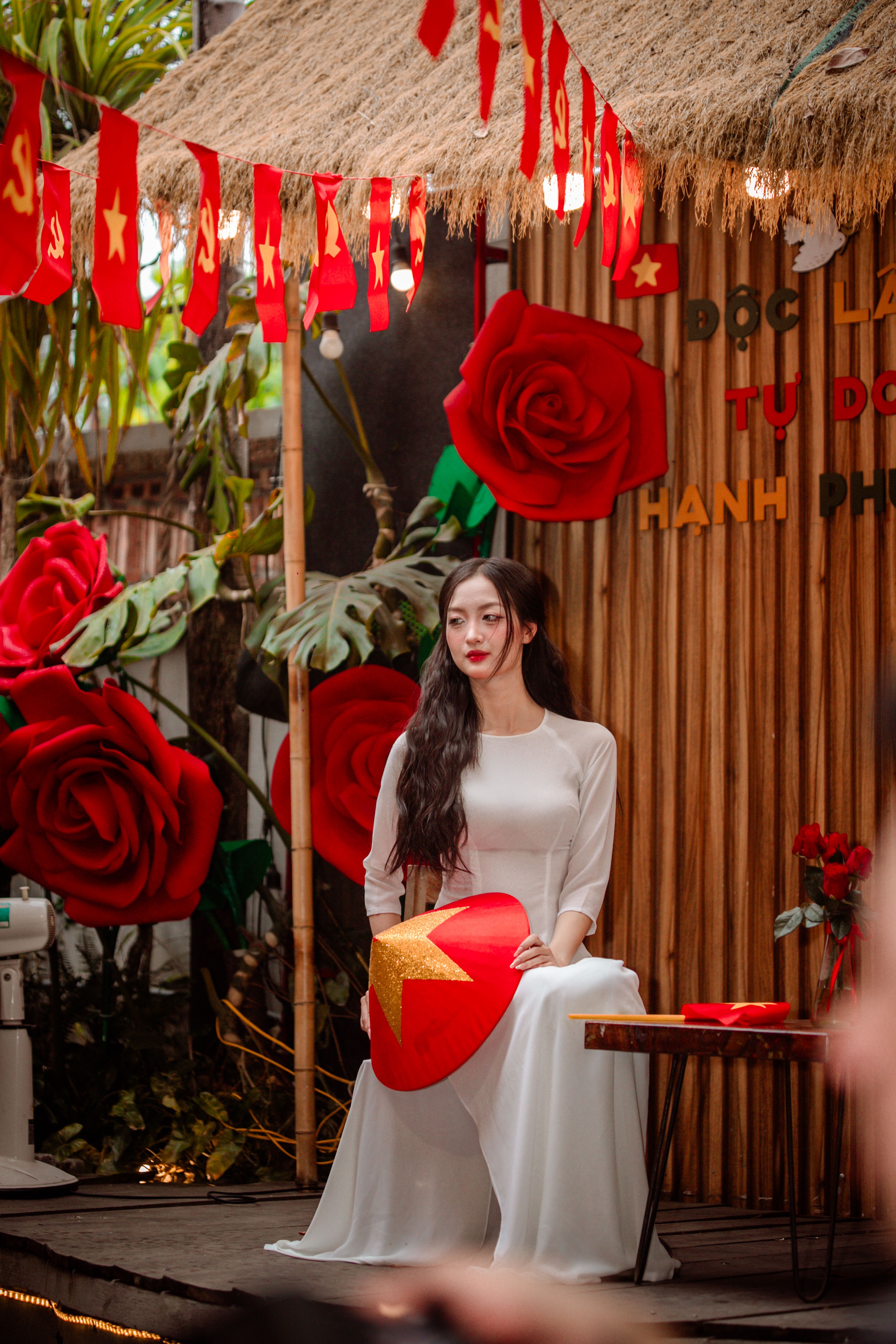 Elegant Vietnamese Woman in Traditional Dress · Free Stock Photo