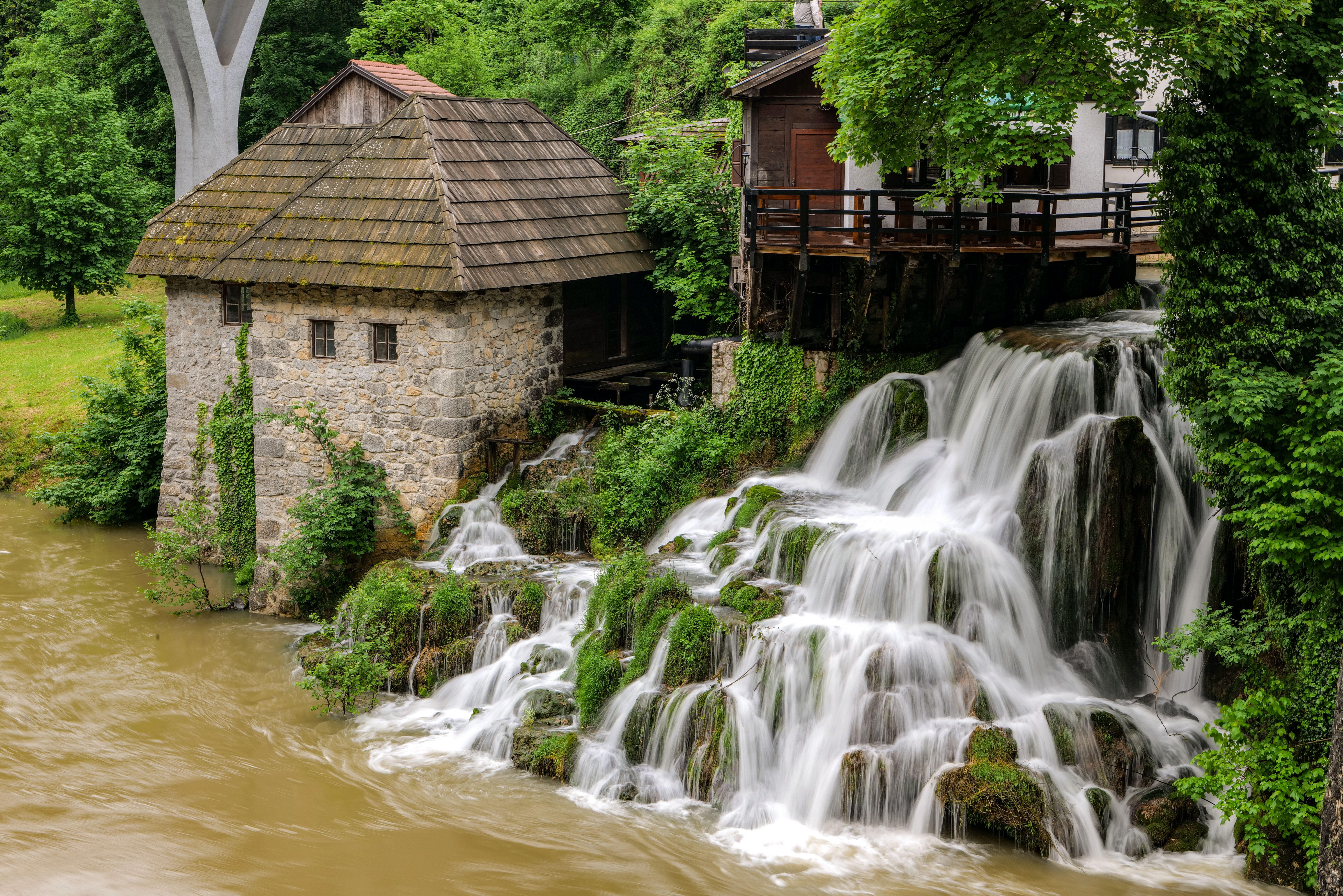 Charming Watermill by Cascading Waterfall in Slunj · Free Stock Photo