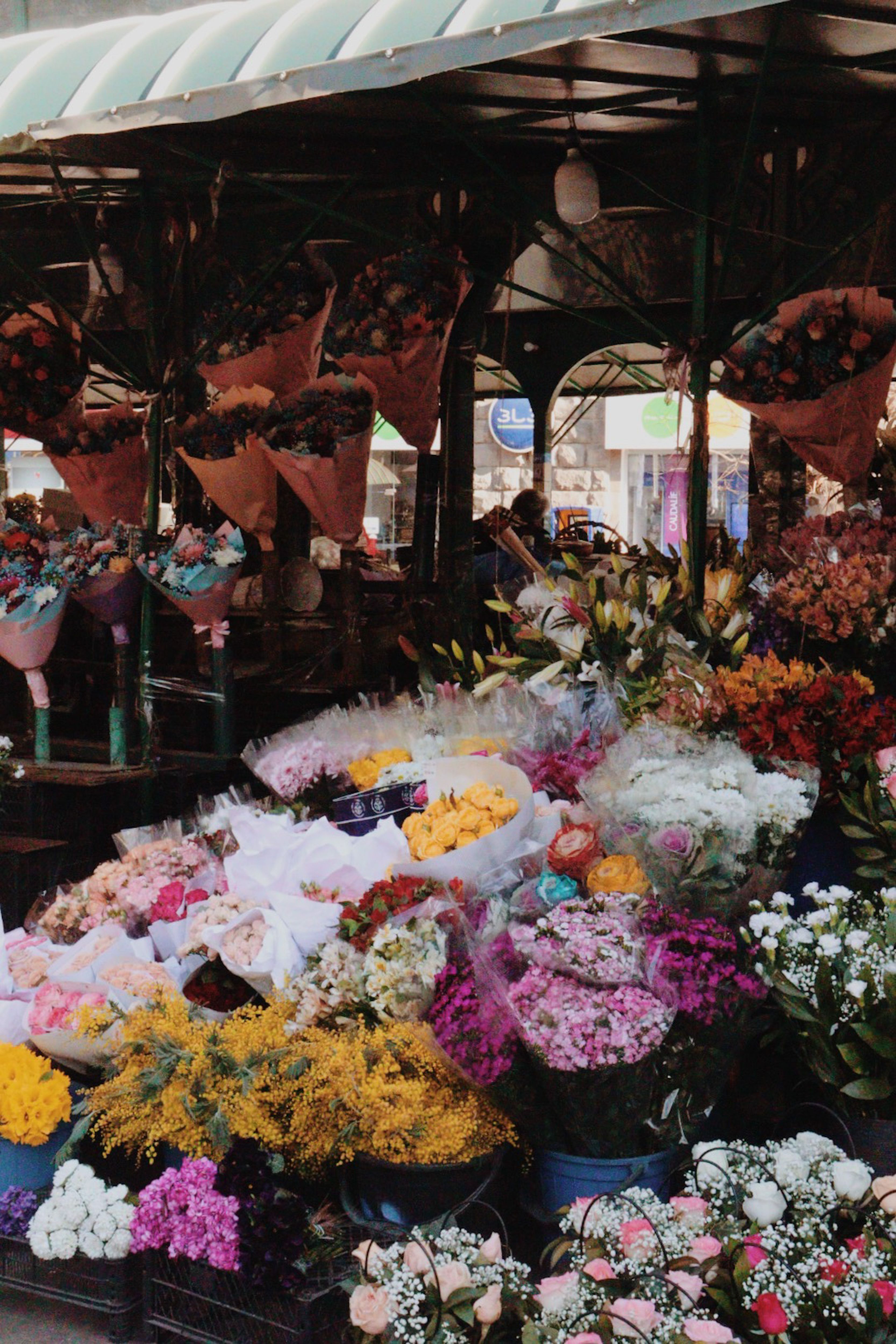 Vibrant Outdoor Flower Market Stall · Free Stock Photo