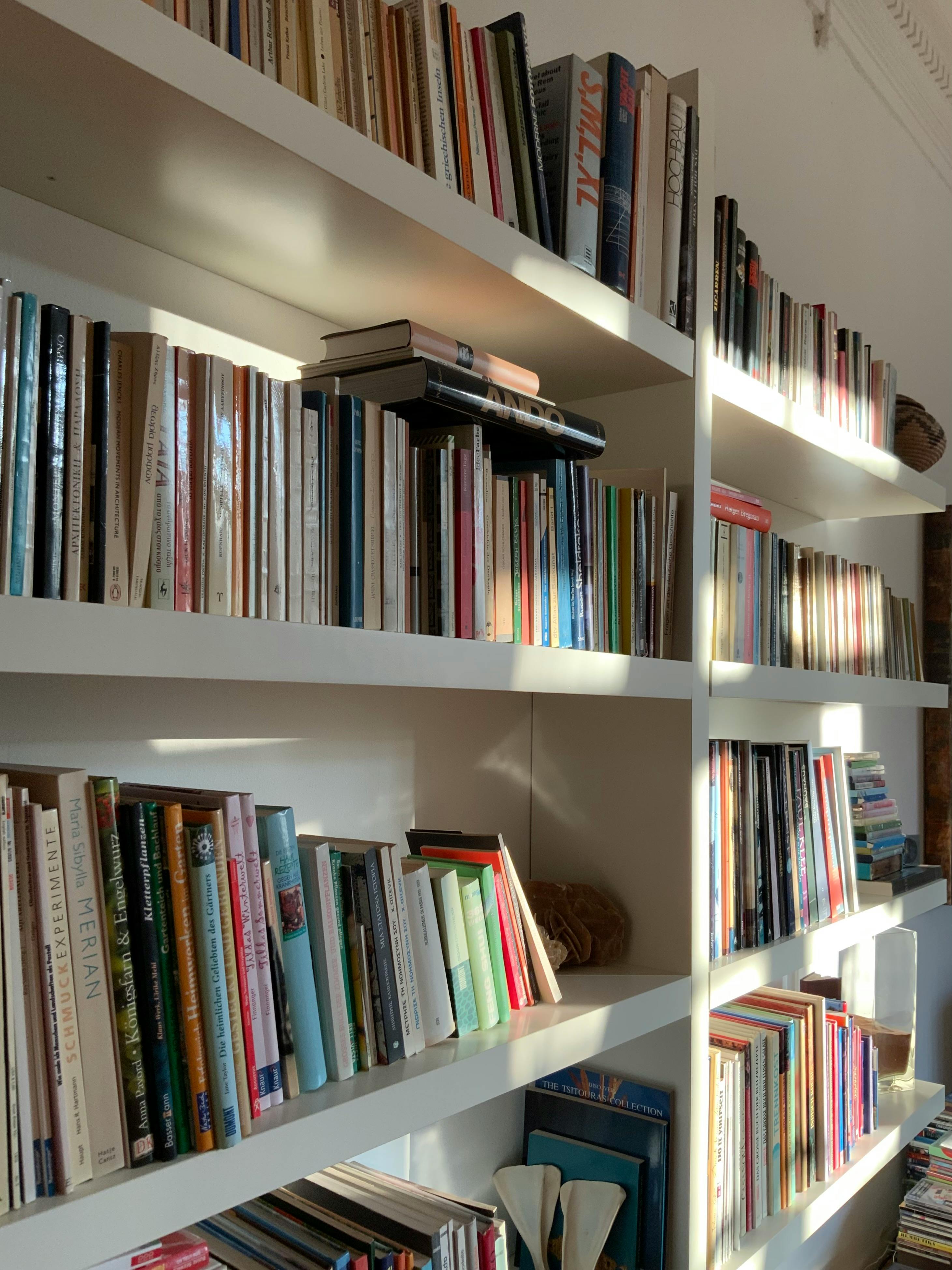 Wooden Bookshelf Filled with Various Books · Free Stock Photo